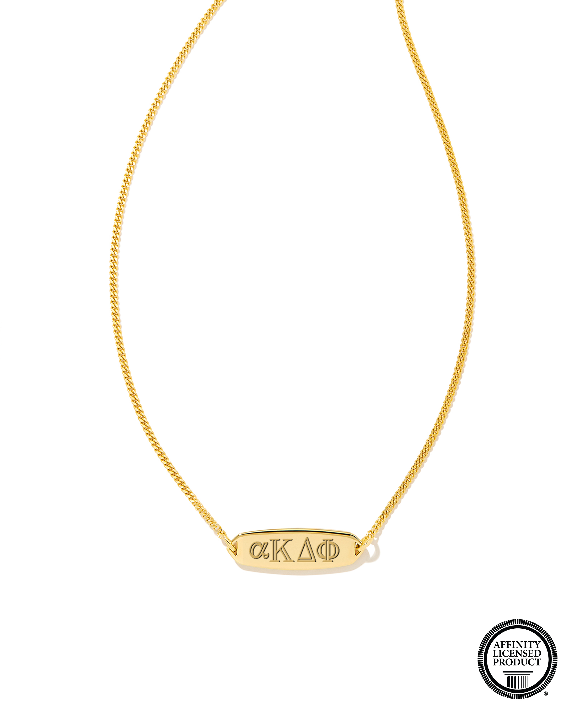 Alpha Kappa Delta Phi Pendant Necklace in 18k Gold Vermeil | Kendra Scott