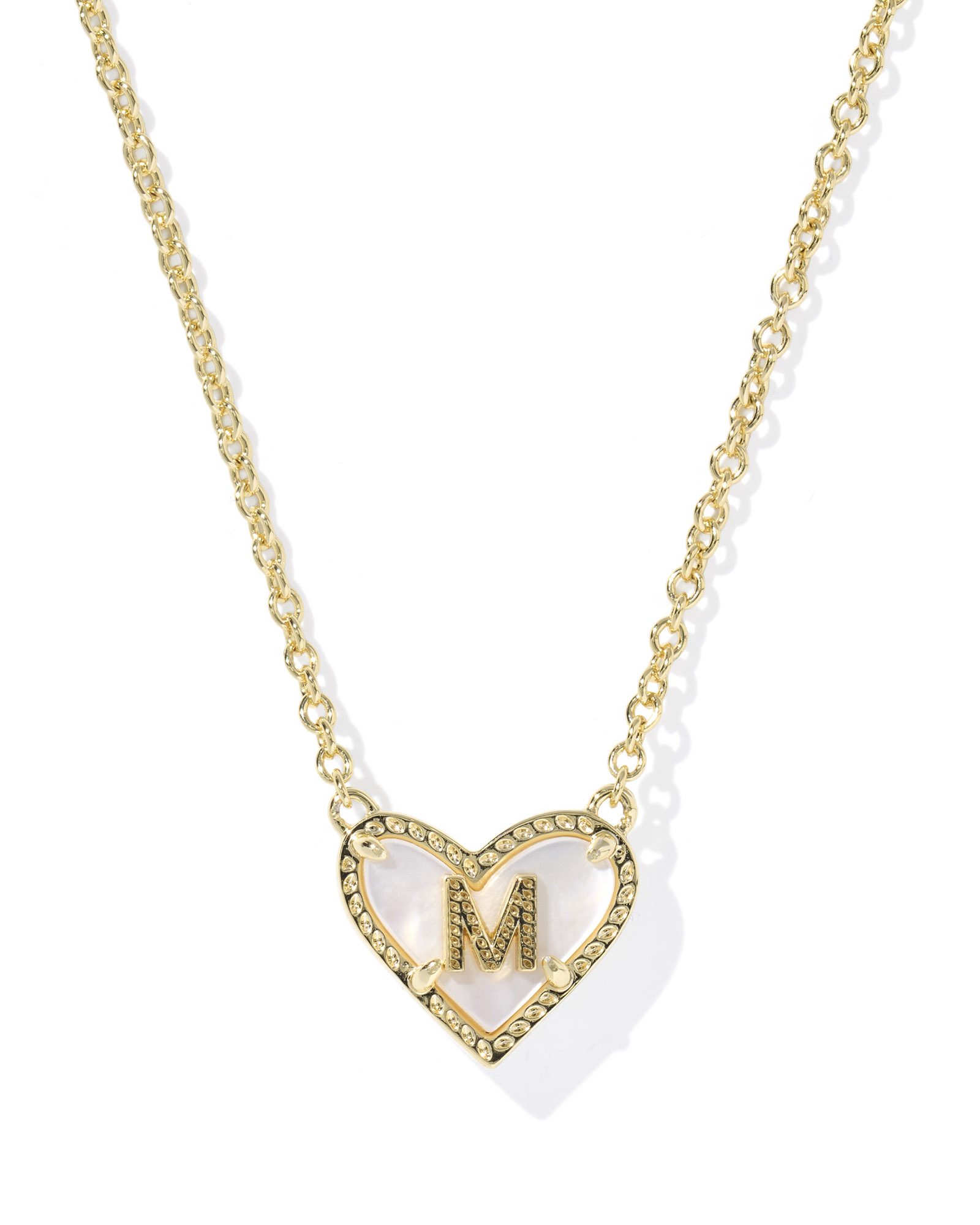 Ari Heart Letter M Gold Short Pendant Necklace | Kendra Scott
