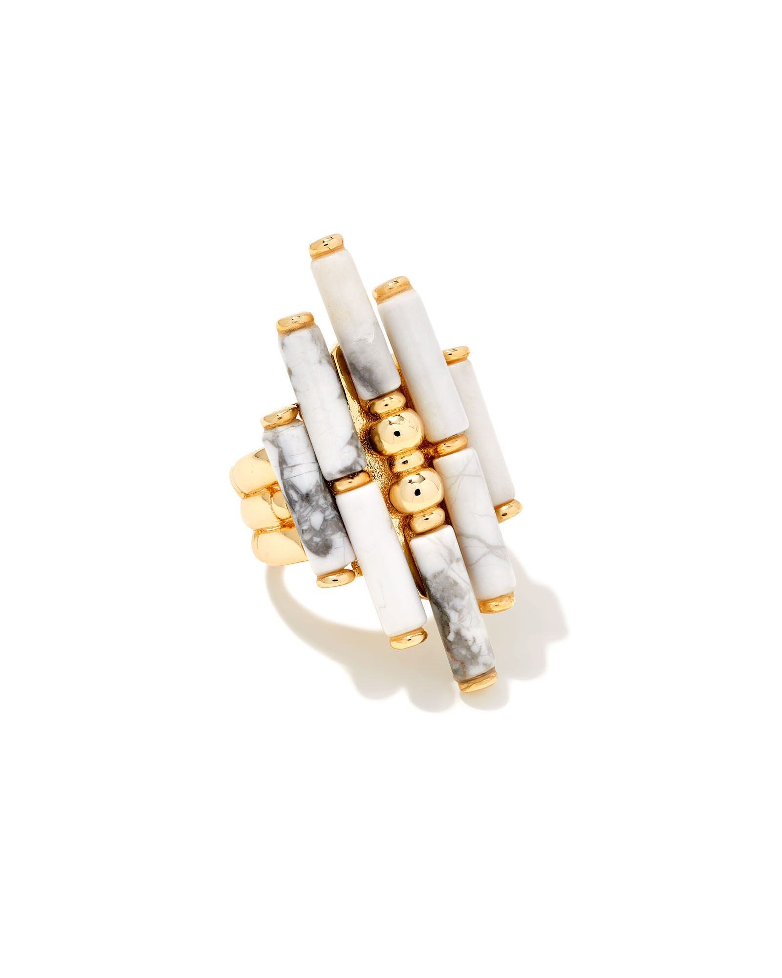 Ember Gold Cocktail Ring in White Variegated Magnesite | Kendra Scott
