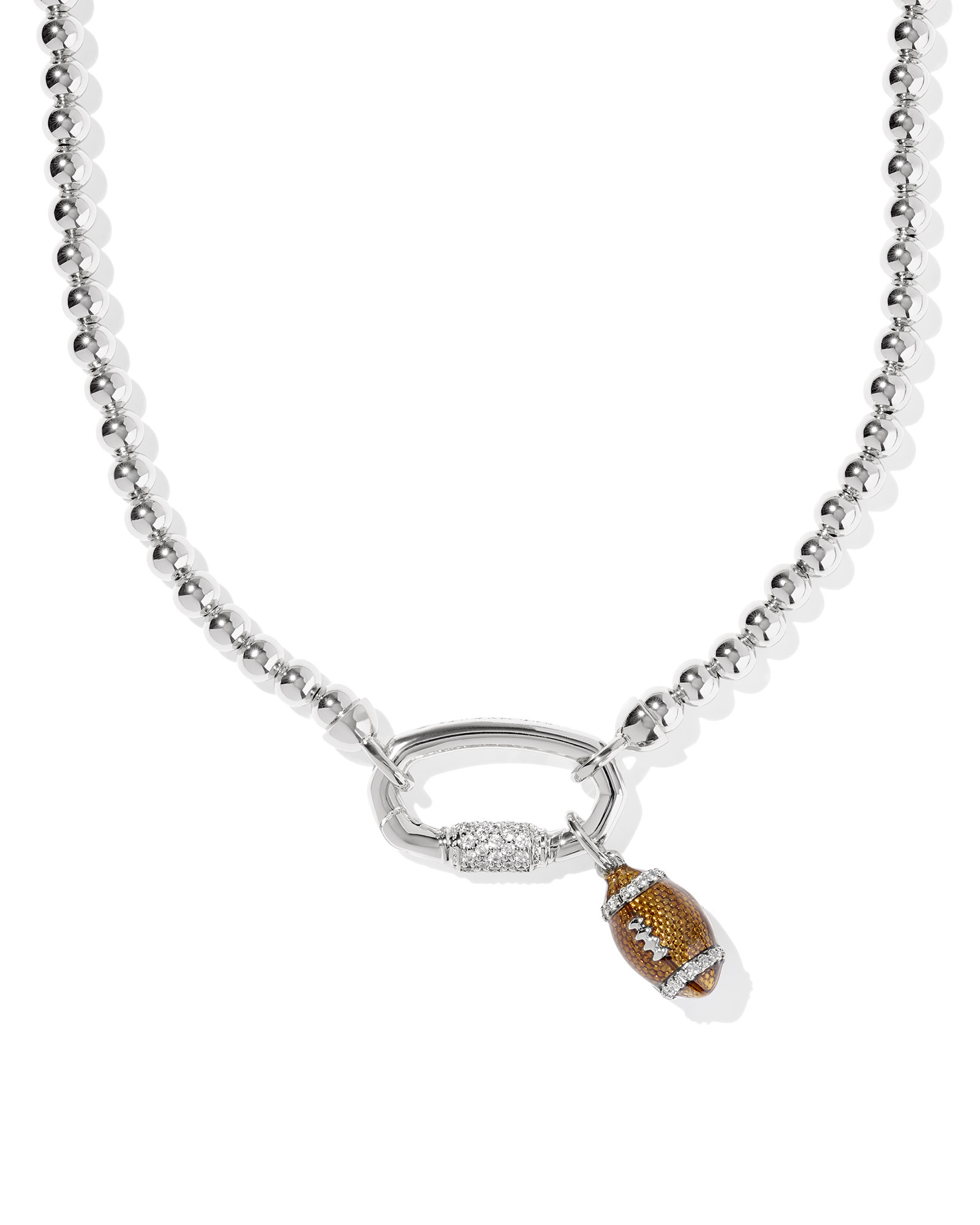 Football Silver Metal Strand Necklace | Kendra Scott