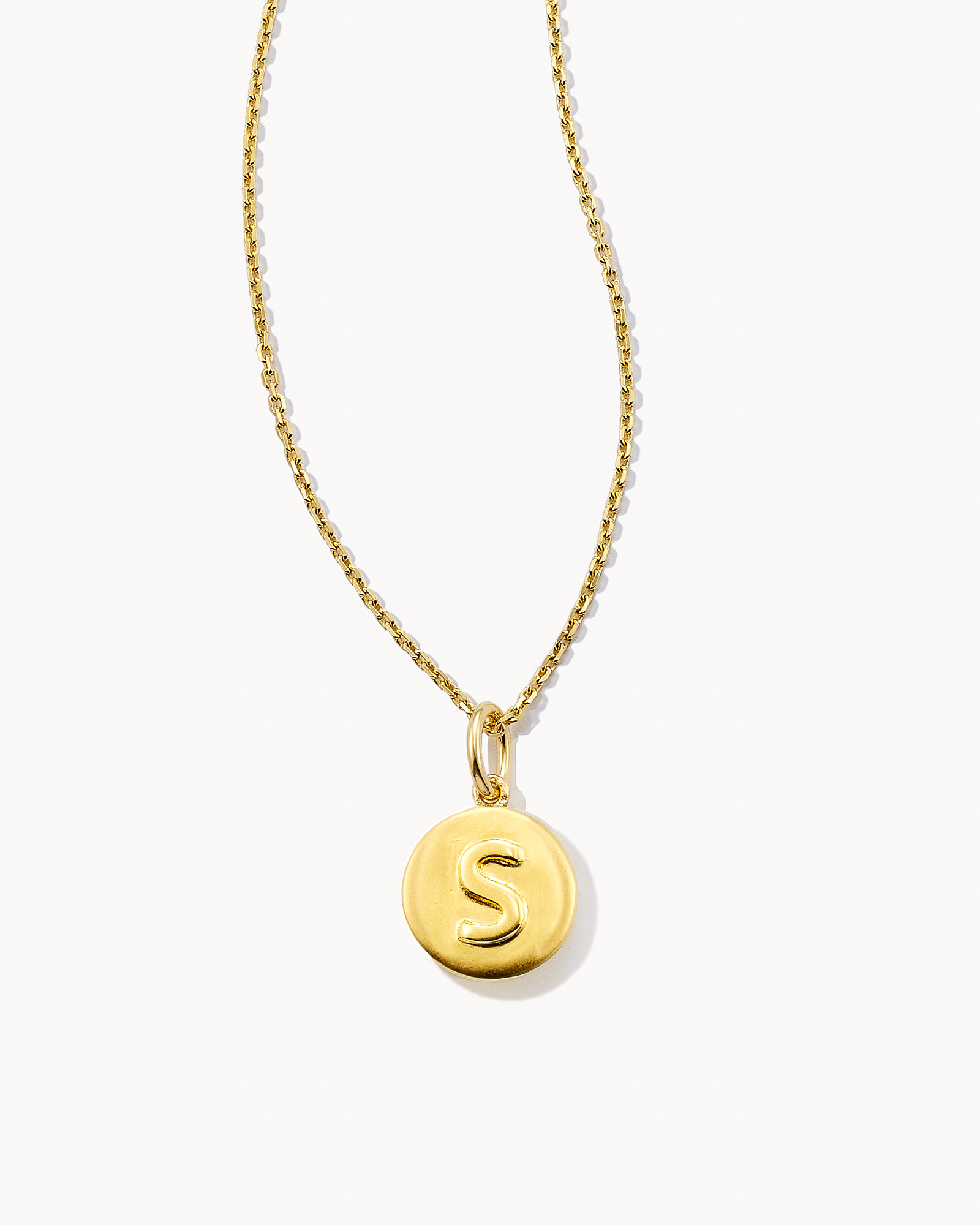 Letter S Coin Pendant Necklace in 18k Gold Vermeil