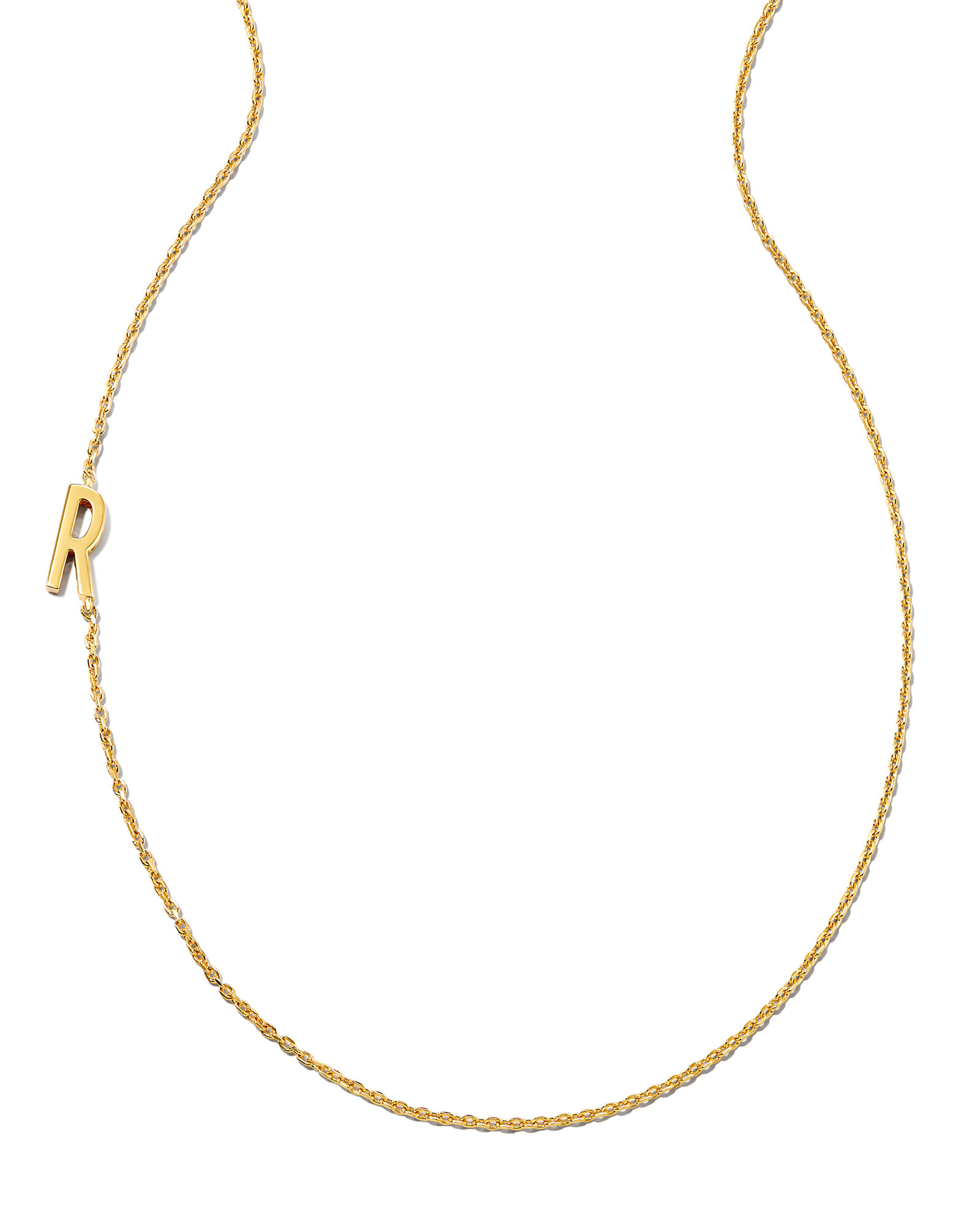 Letter R Inline Initial Necklace in 18k Gold Vermeil | Kendra Scott