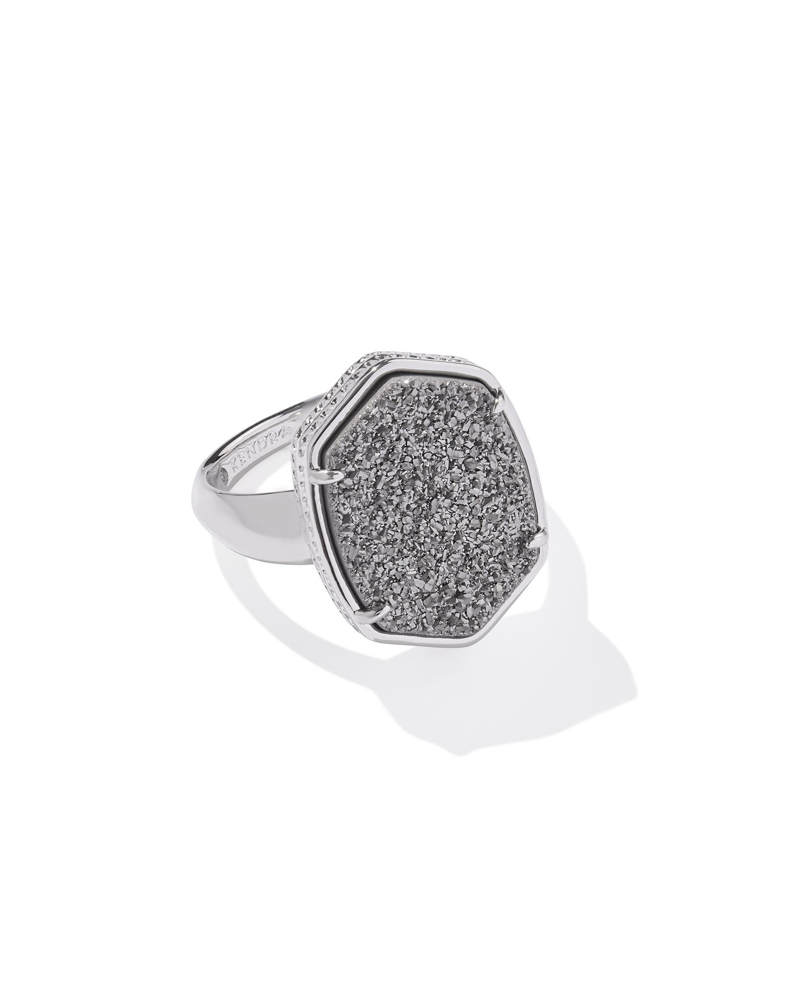 Daphne Silver Statement Ring in Platinum Drusy | Kendra Scott