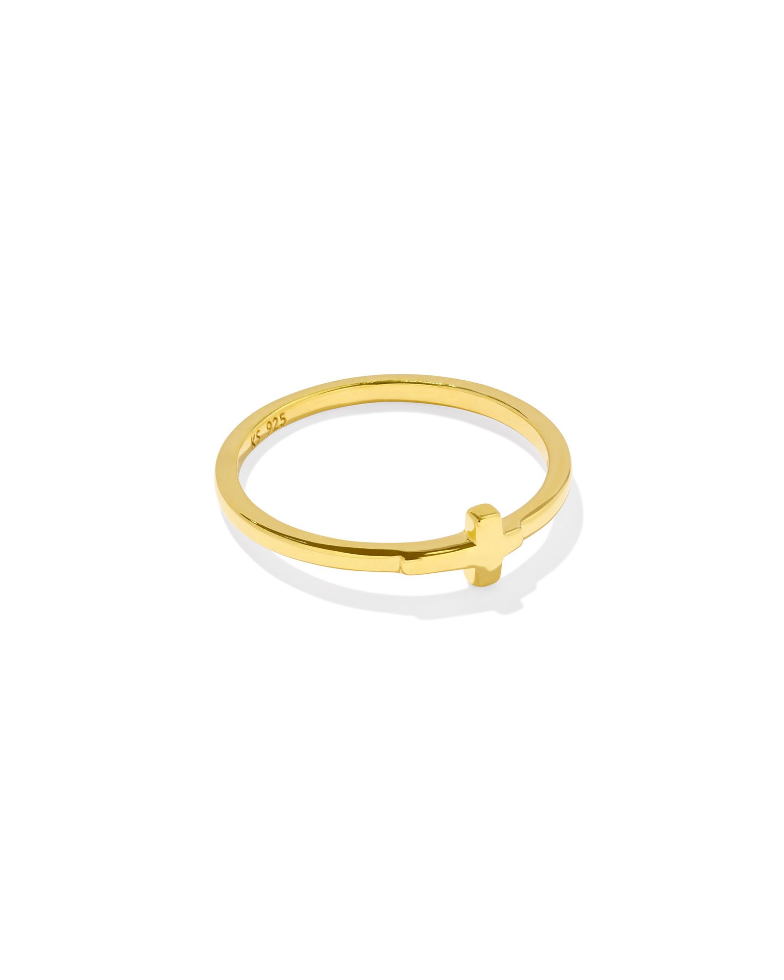Cross Inline Band Ring in 18k Gold Vermeil | Kendra Scott