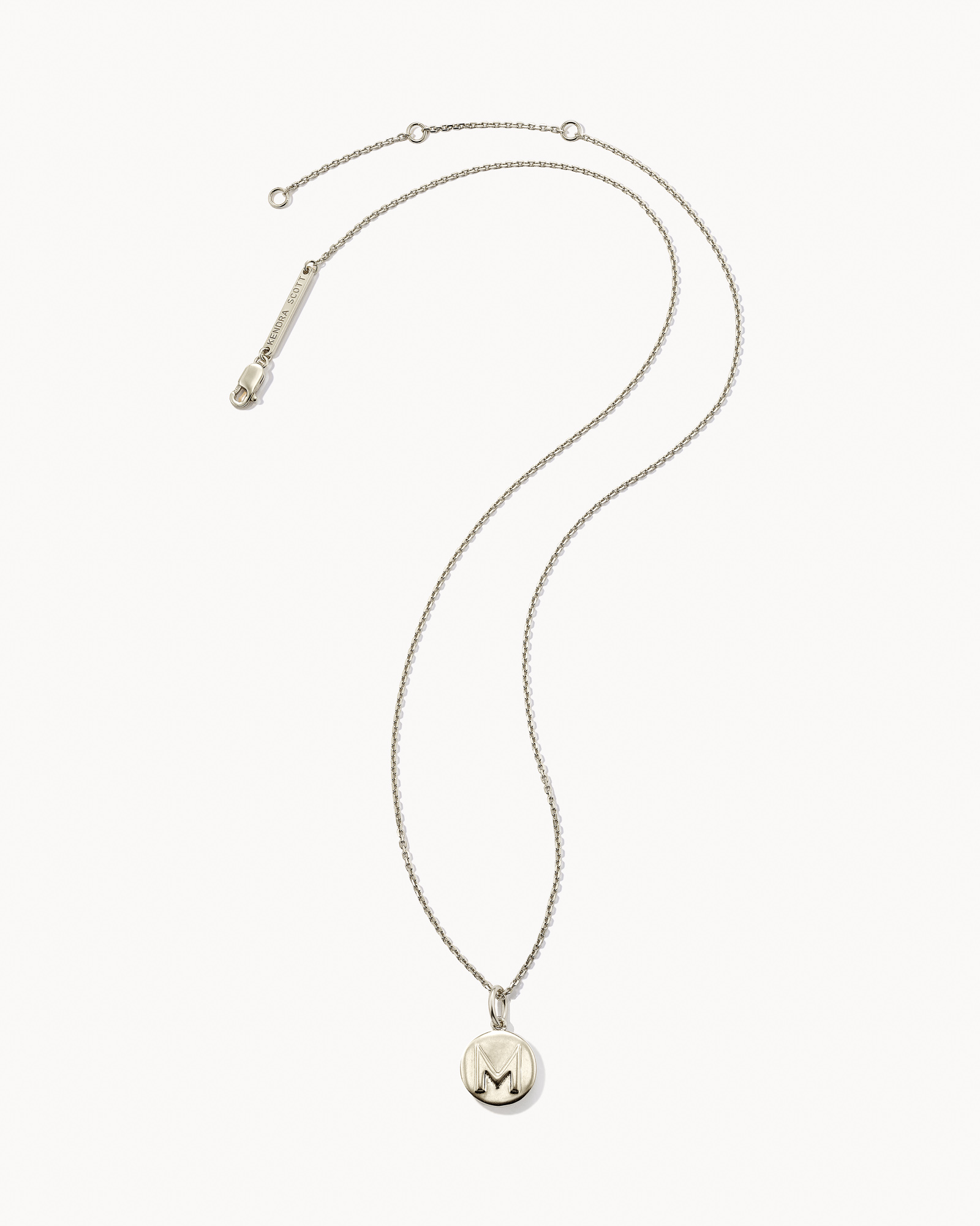 Letter M Coin Pendant Necklace in Oxidized Sterling Silver | Kendra Scott