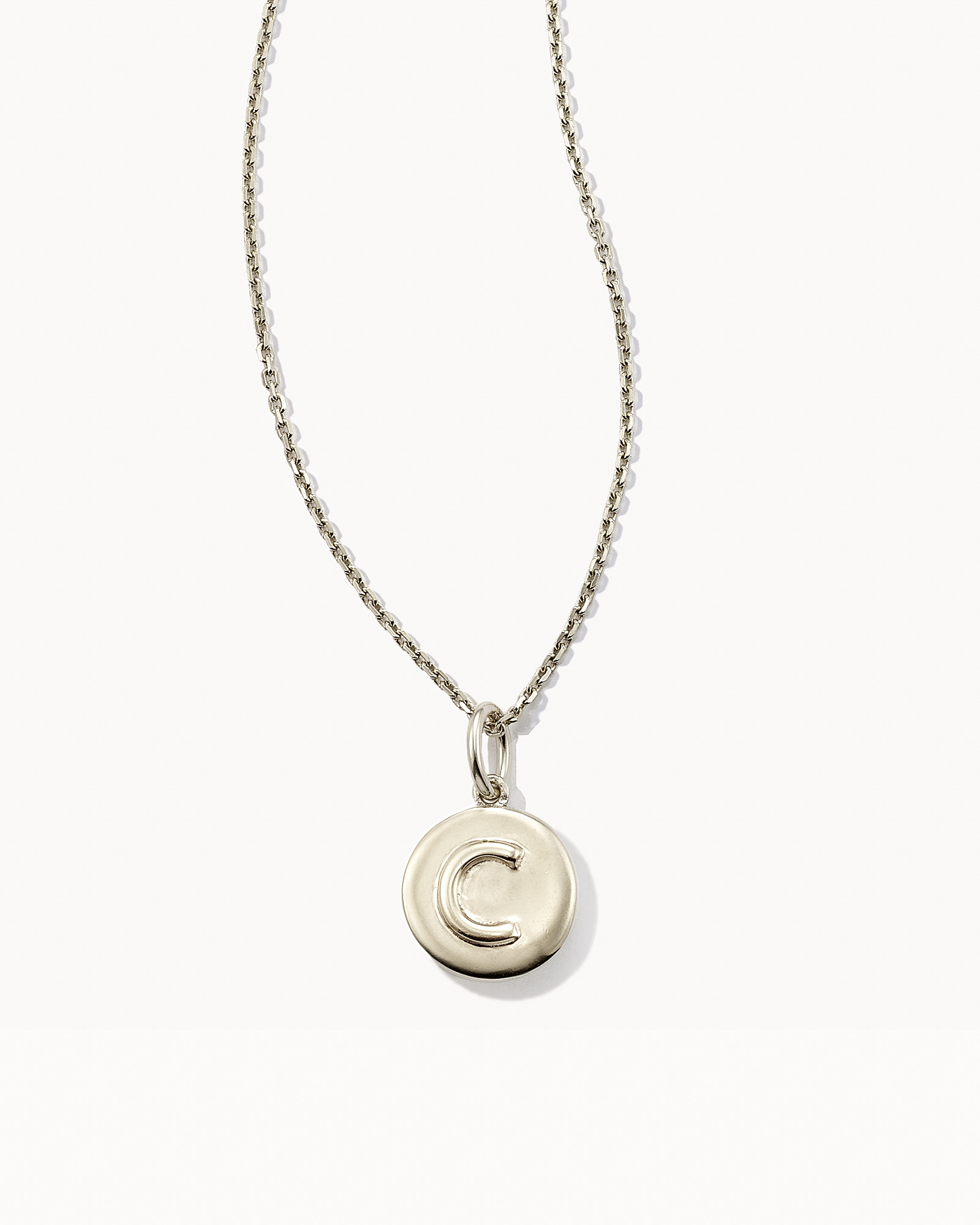 Letter C Coin Pendant Necklace in Oxidized Sterling Silver | Kendra Scott
