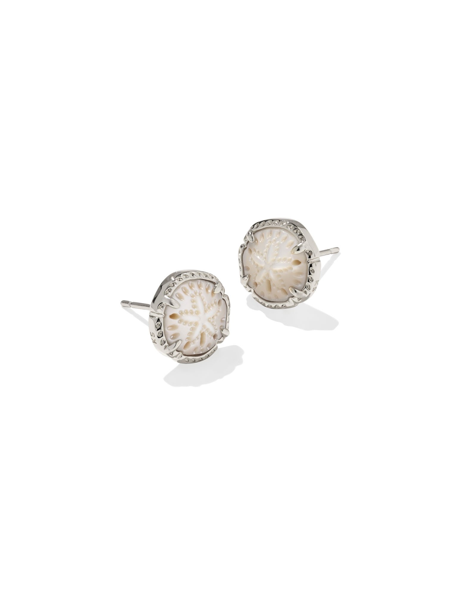Sand Dollar Silver Stud Earrings | Kendra Scott