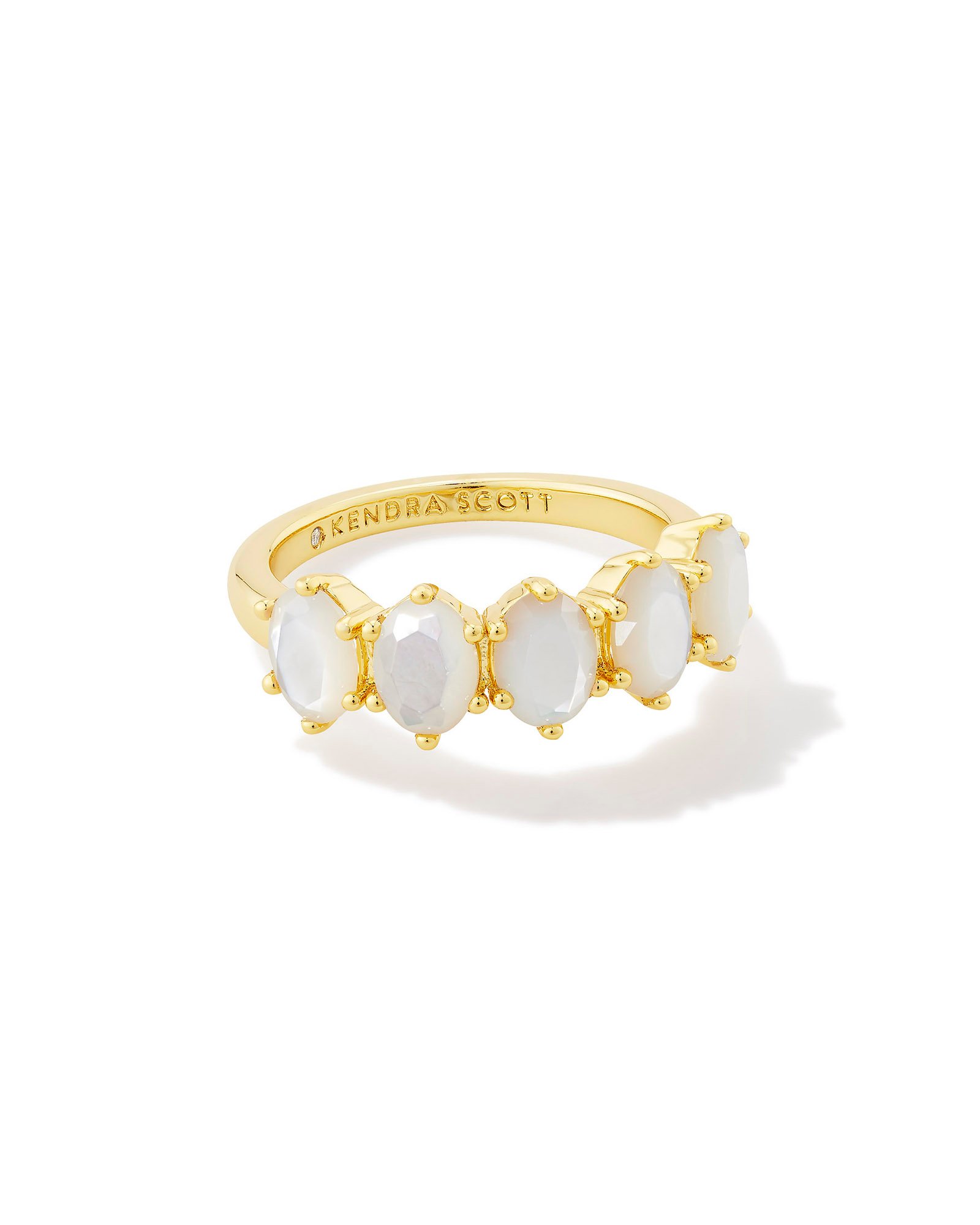 Cailin Gold Crystal Band Ring in Ivory Mother-of-Pearl | Kendra Scott