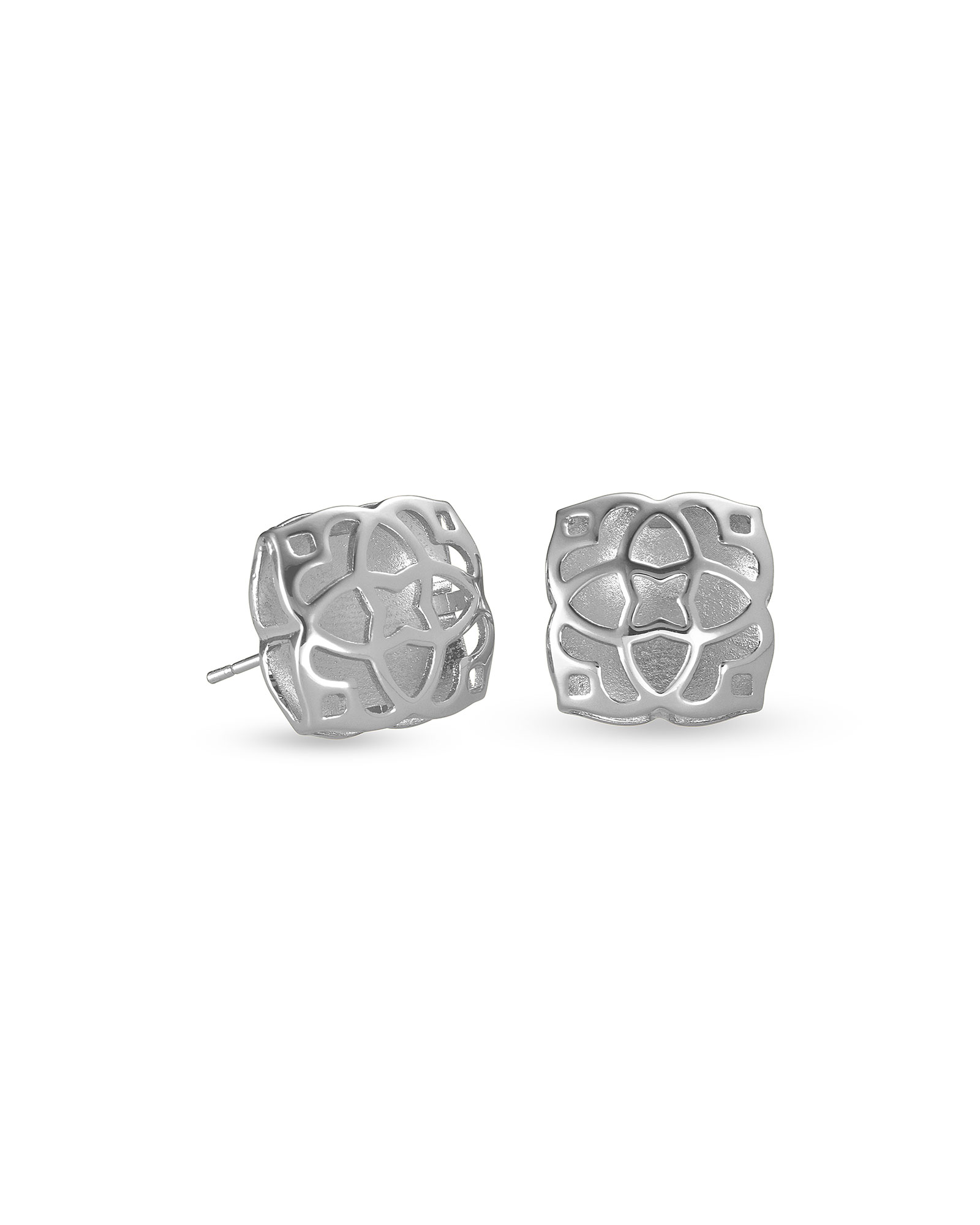 Tima Medallion Stud Earrings in Silver or Gold| Kendra Scott
