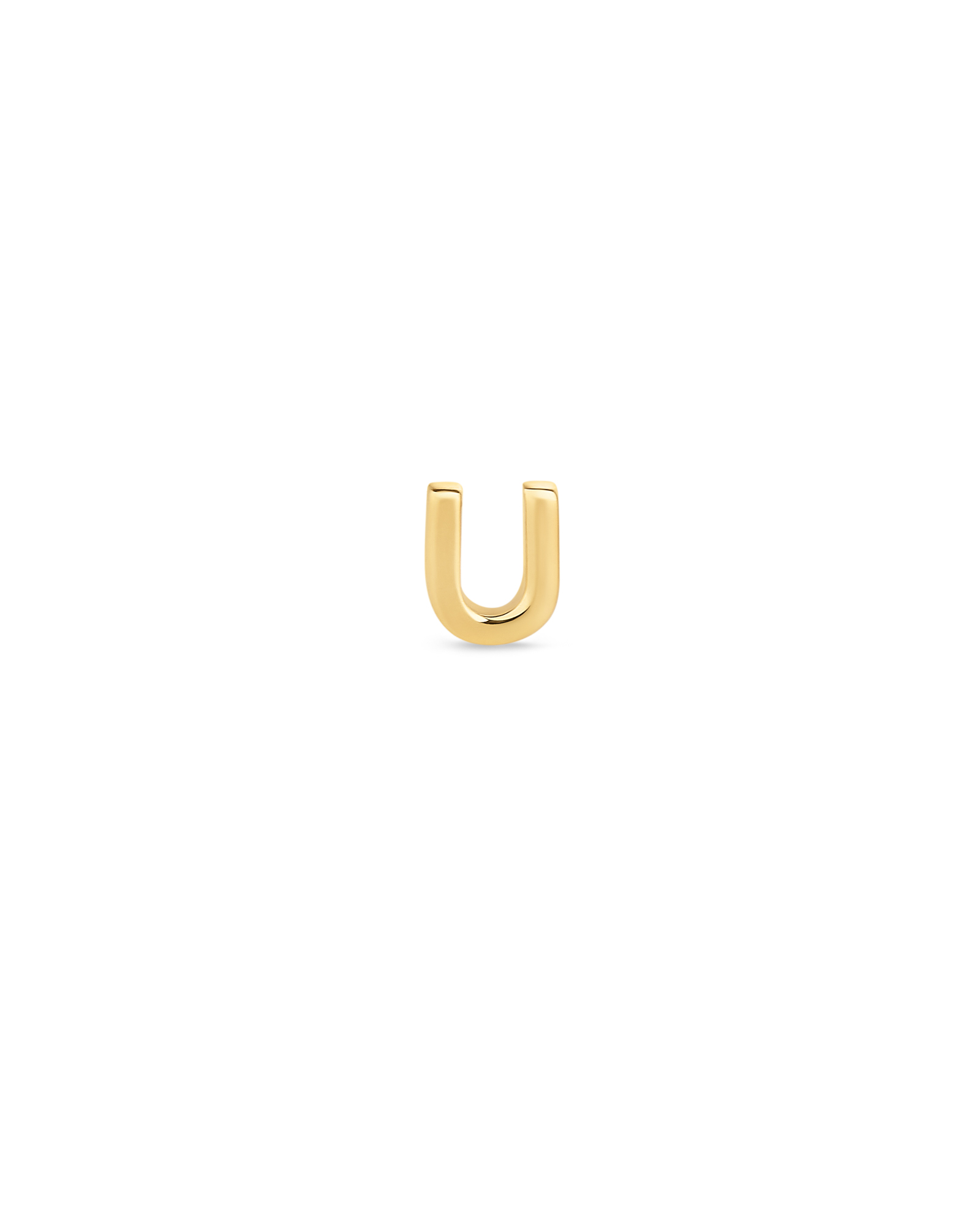 Letter U Stud Earring in 18k Gold Vermeil