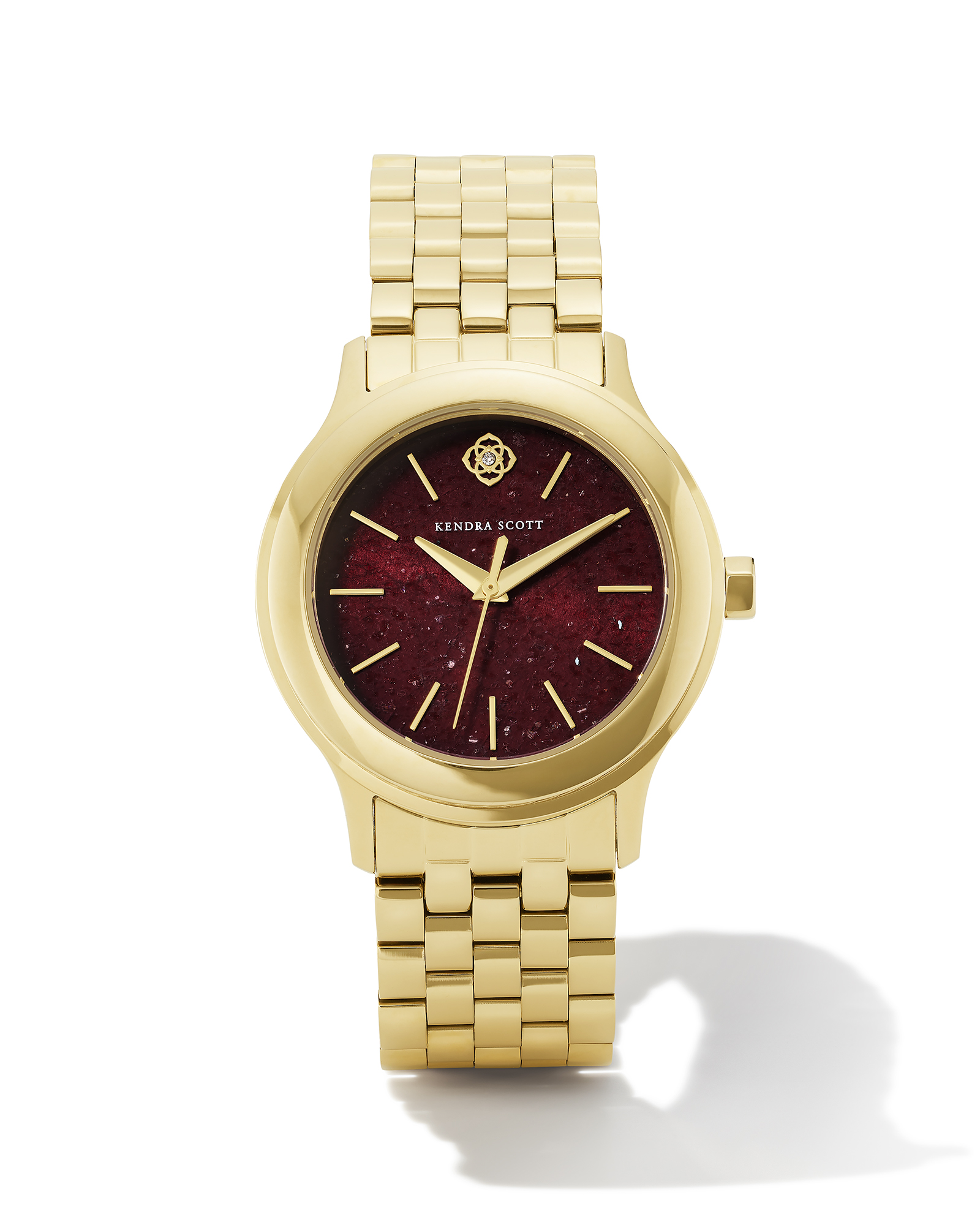 Alex Gold Tone Stainless Steel 35mm Watch in Burgundy Quartz | Kendra Scott