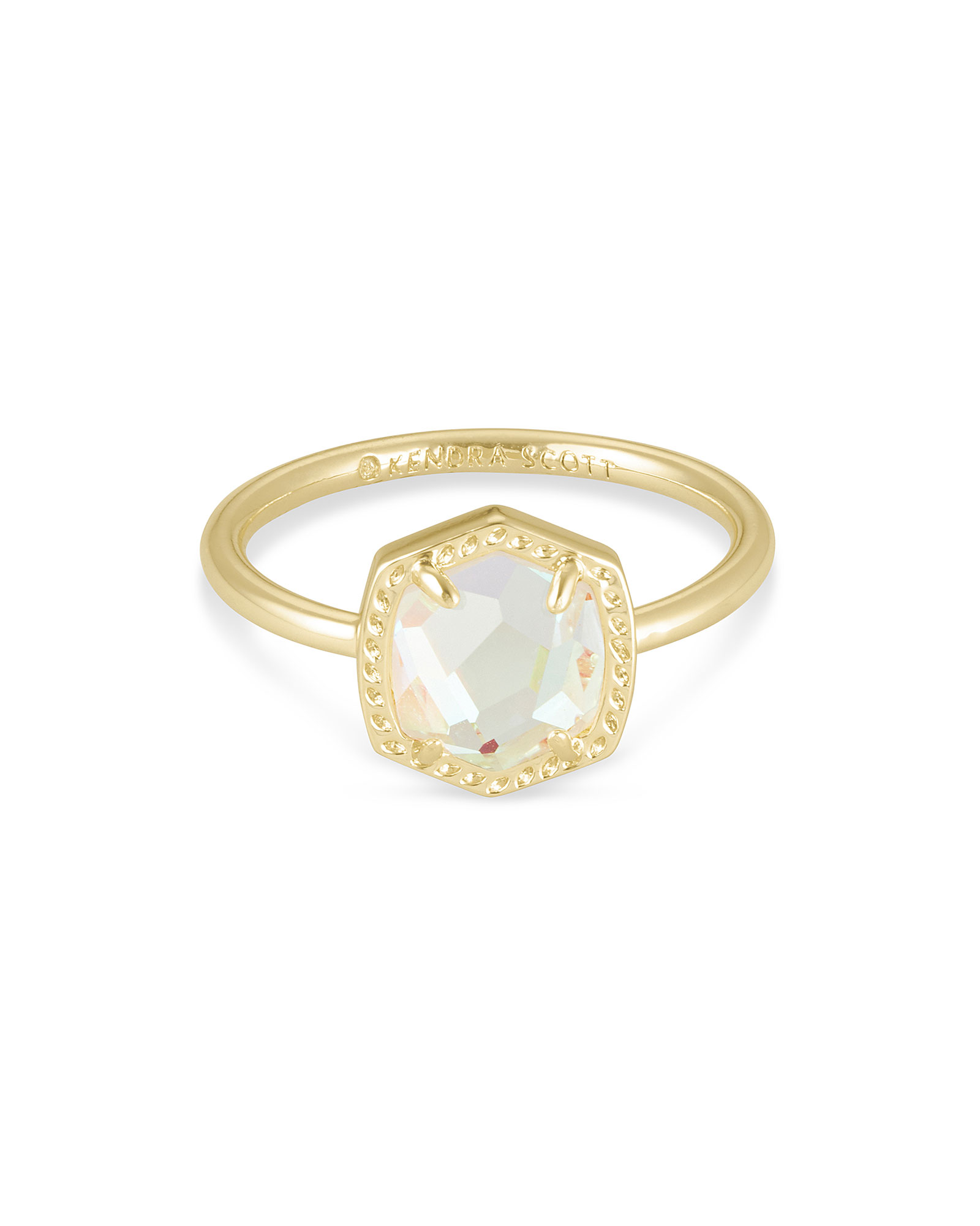 Davie Gold Band Ring in Iridescent Drusy | Kendra Scott