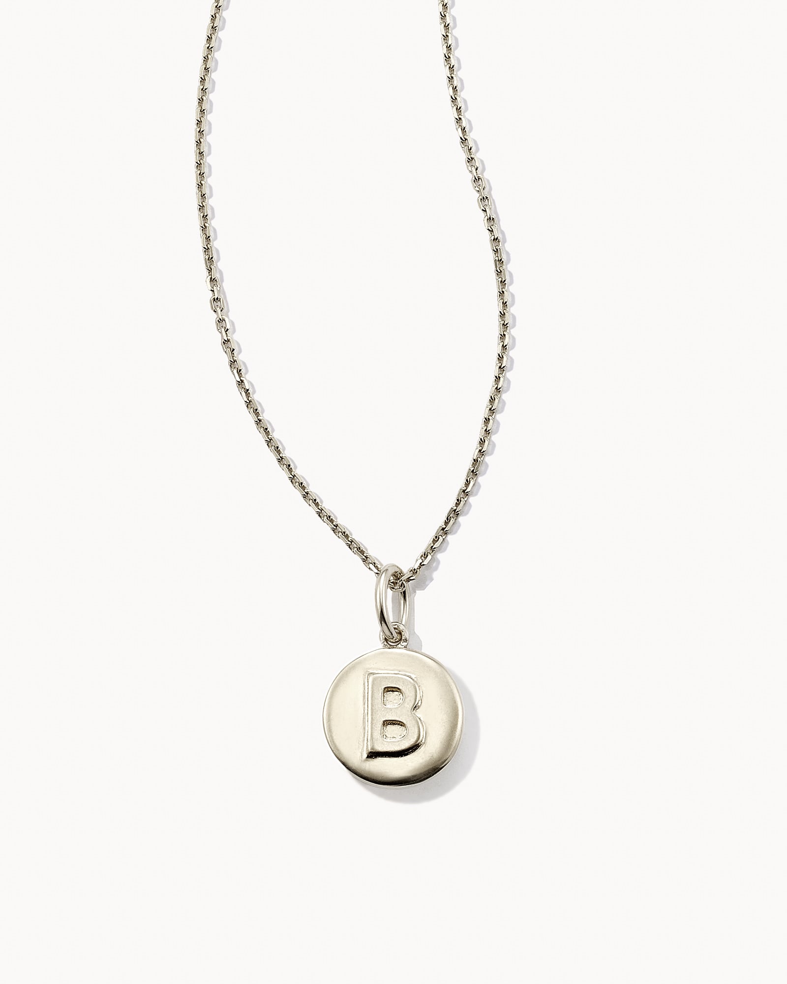 Letter B Coin Pendant Necklace in Oxidized Sterling Silver | Kendra Scott