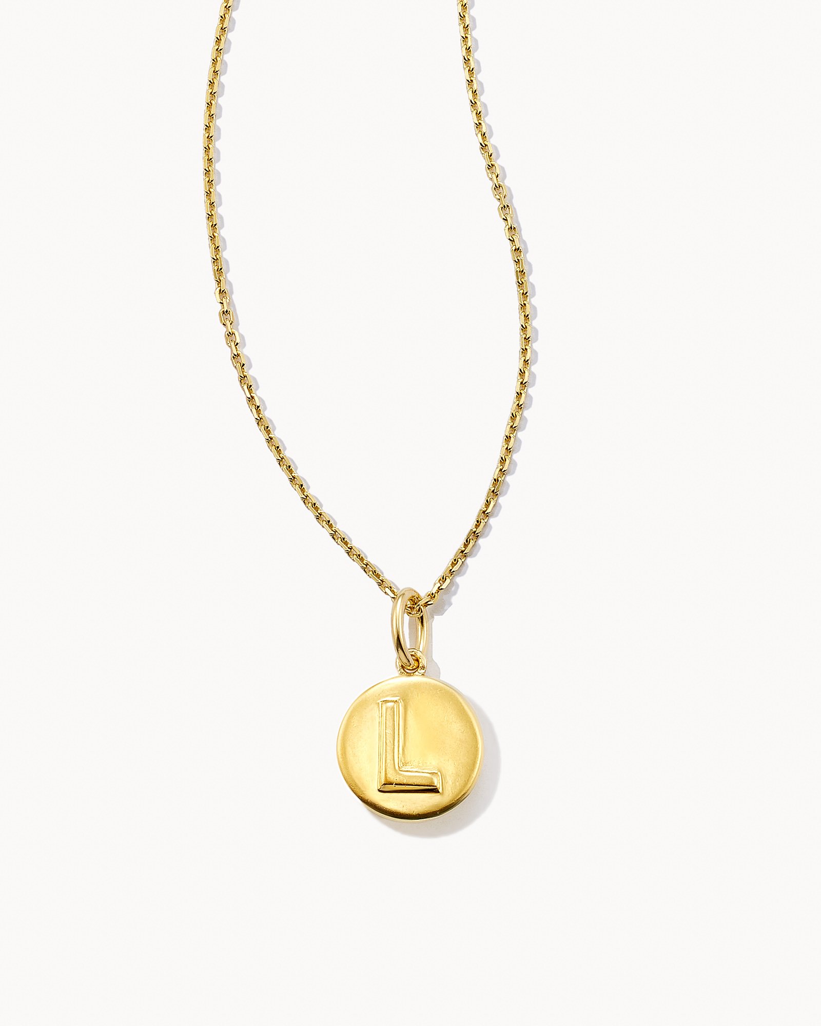 Letter L Coin Pendant Necklace in 18k Gold Vermeil