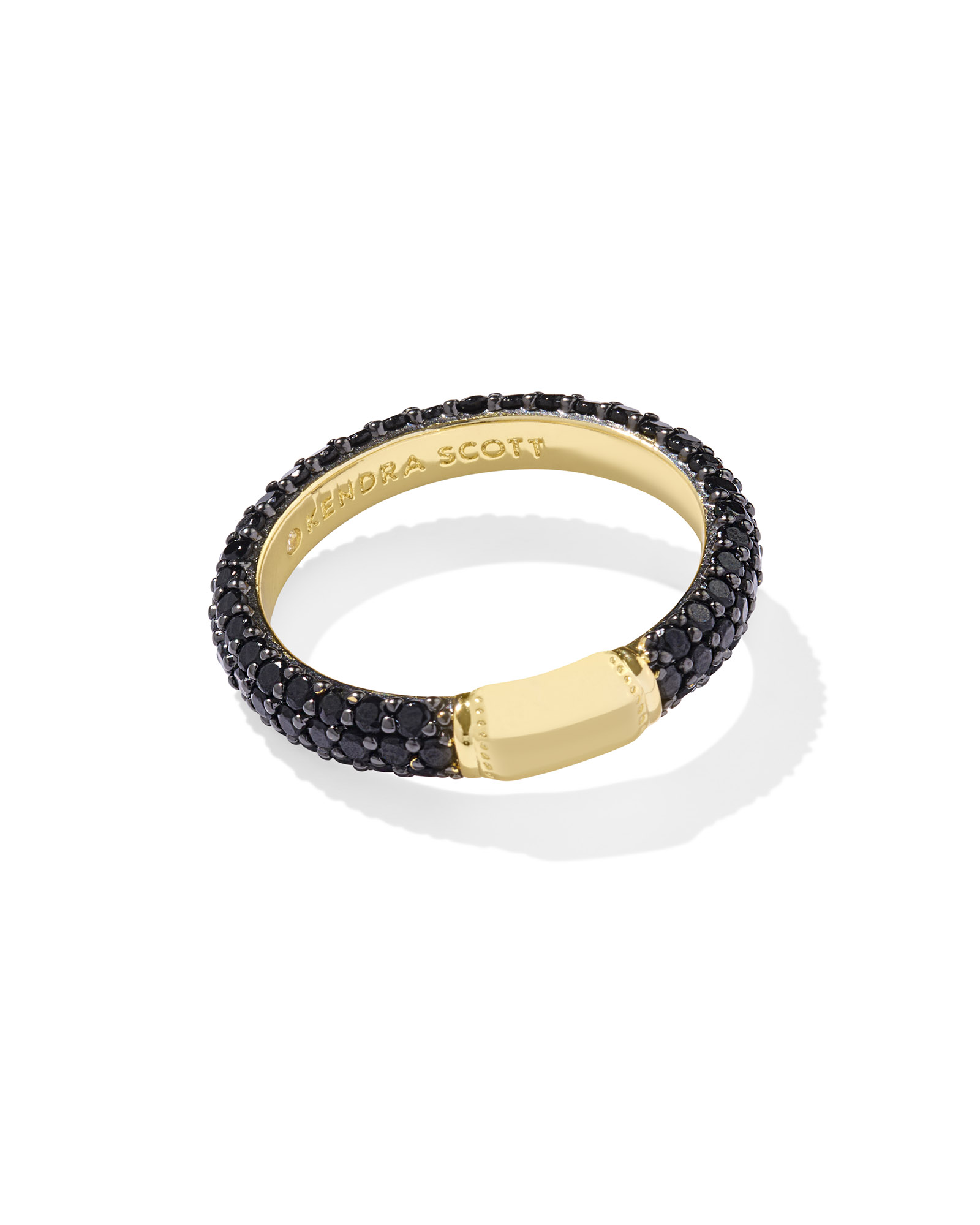 Emery Gold Band Ring in Black Crystal | Kendra Scott