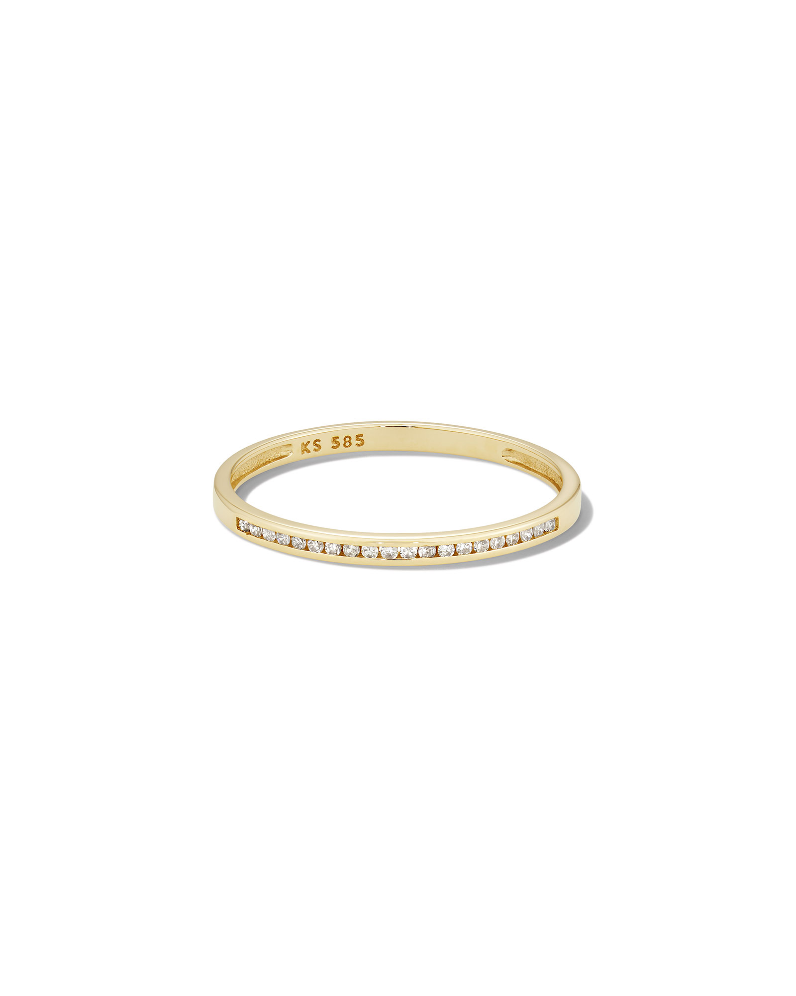 Carey 14k Yellow Gold Band Ring in White Diamond | Kendra Scott