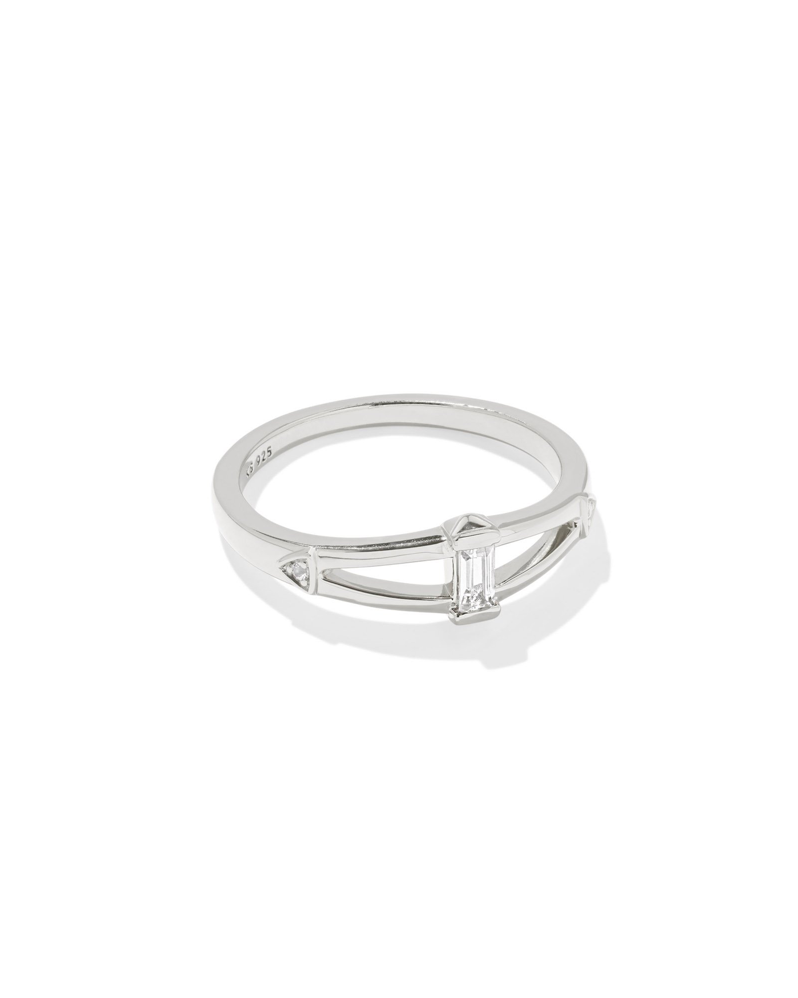 Blythe Sterling Silver Band Ring in White Topaz | Kendra Scott