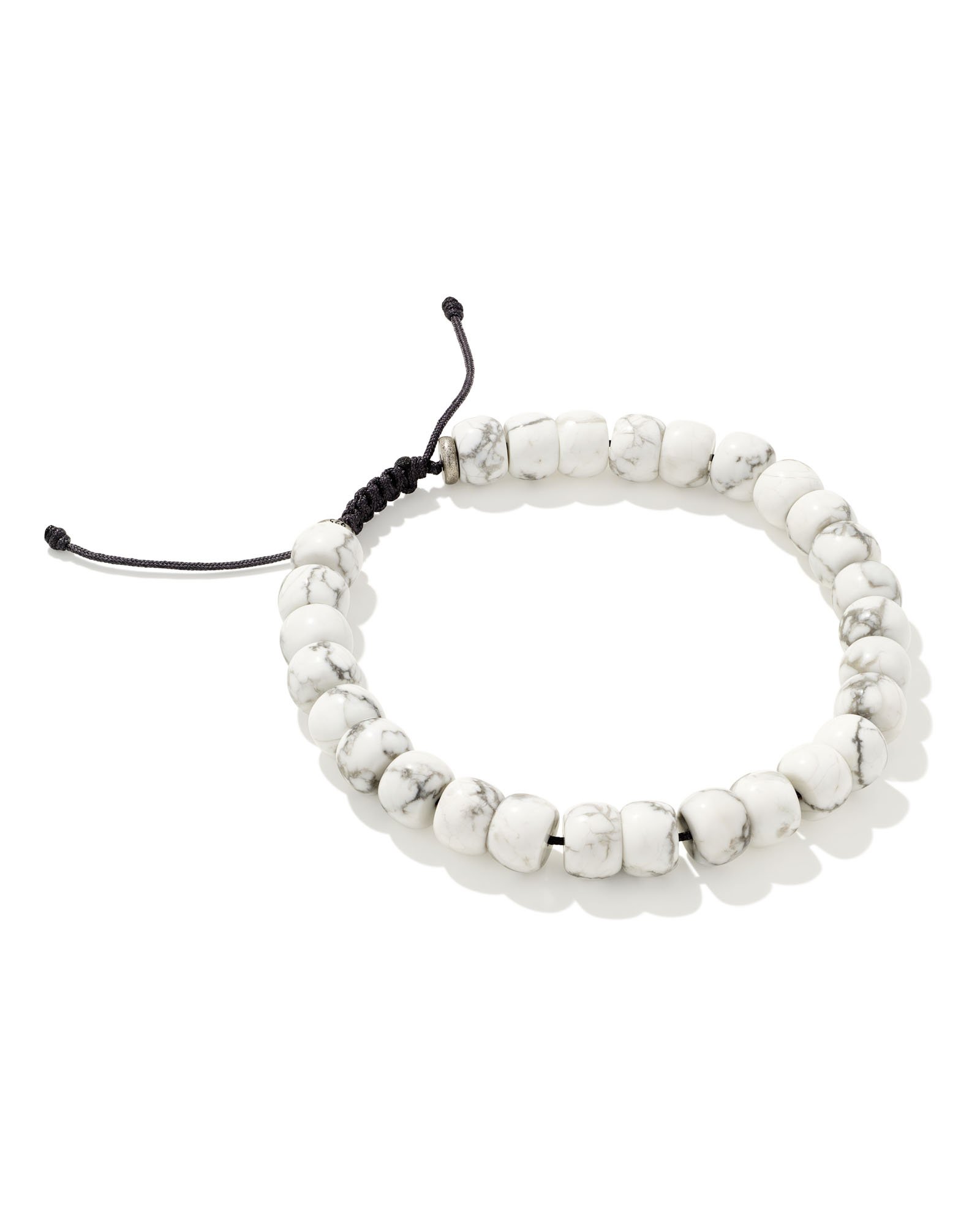 Cade Oxidized Sterling Silver Beaded Bracelet in White Howlite | Kendra ...