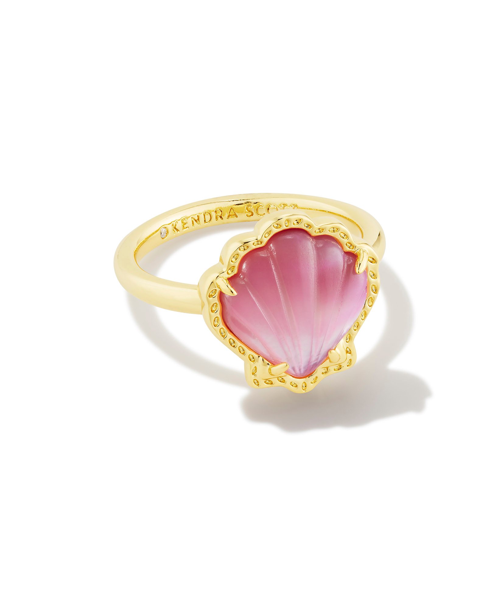 Brynne Gold Shell Band Ring in Blush Mother-of-Pearl | Kendra Scott