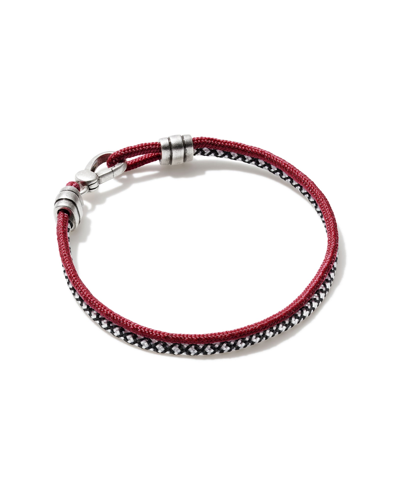 Kenneth Oxidized Sterling Silver Corded Bracelet in Maroon Mix | Kendra ...