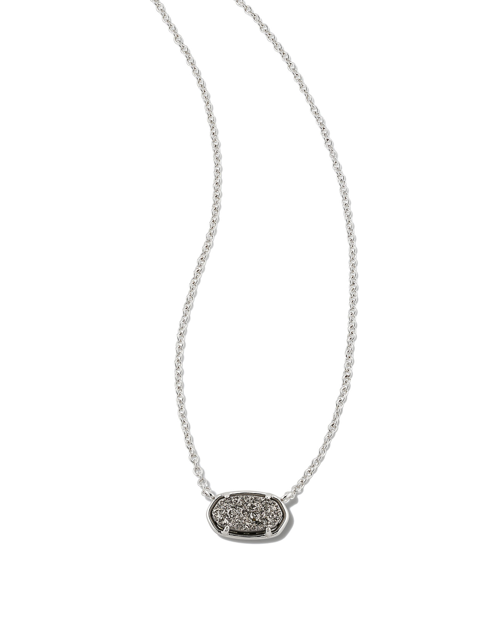 Grayson Silver Pendant Necklace in Platinum Drusy | Kendra Scott