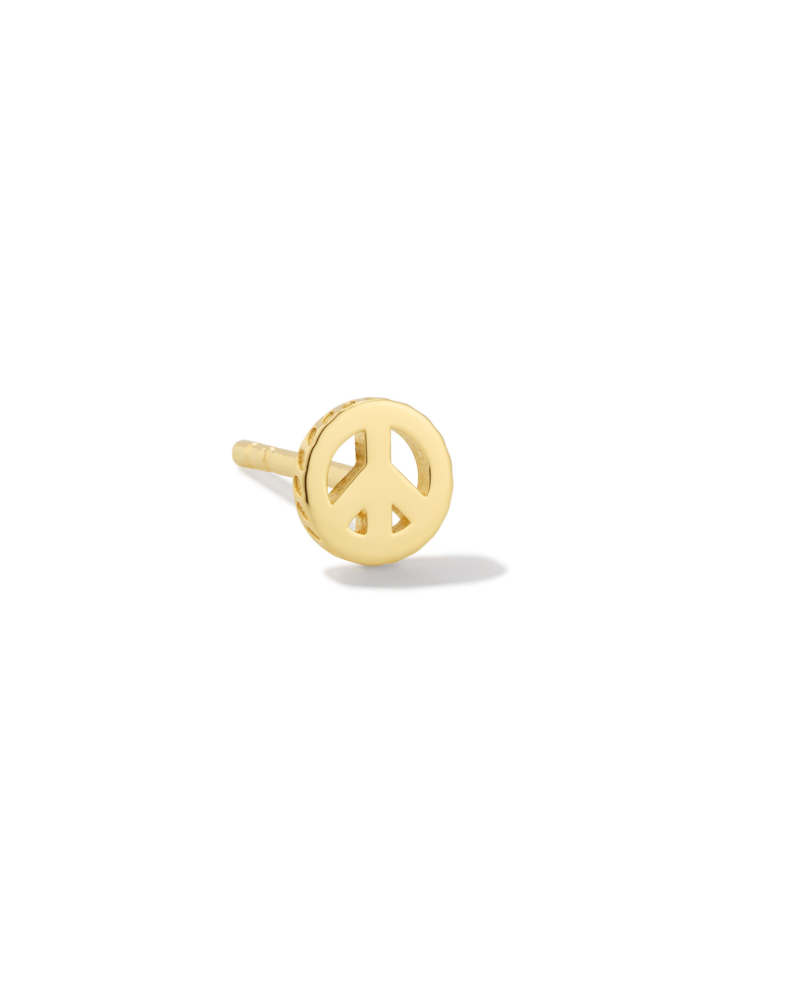Mini Peace Sign Single Stud Earring in 18k Gold Vermeil | Kendra Scott
