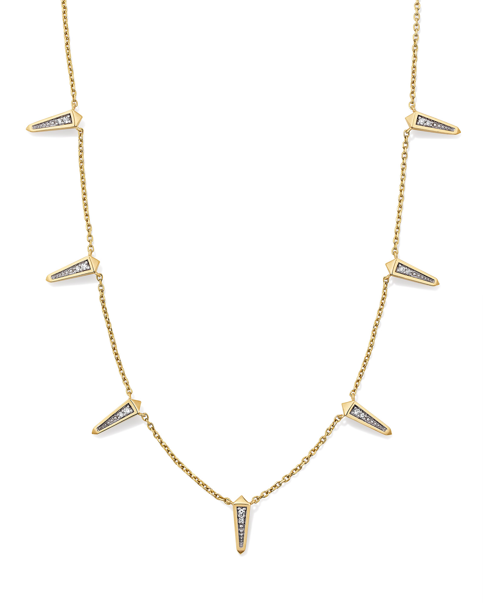 Small Spike 14k Yellow Gold Strand Necklace | Kendra Scott