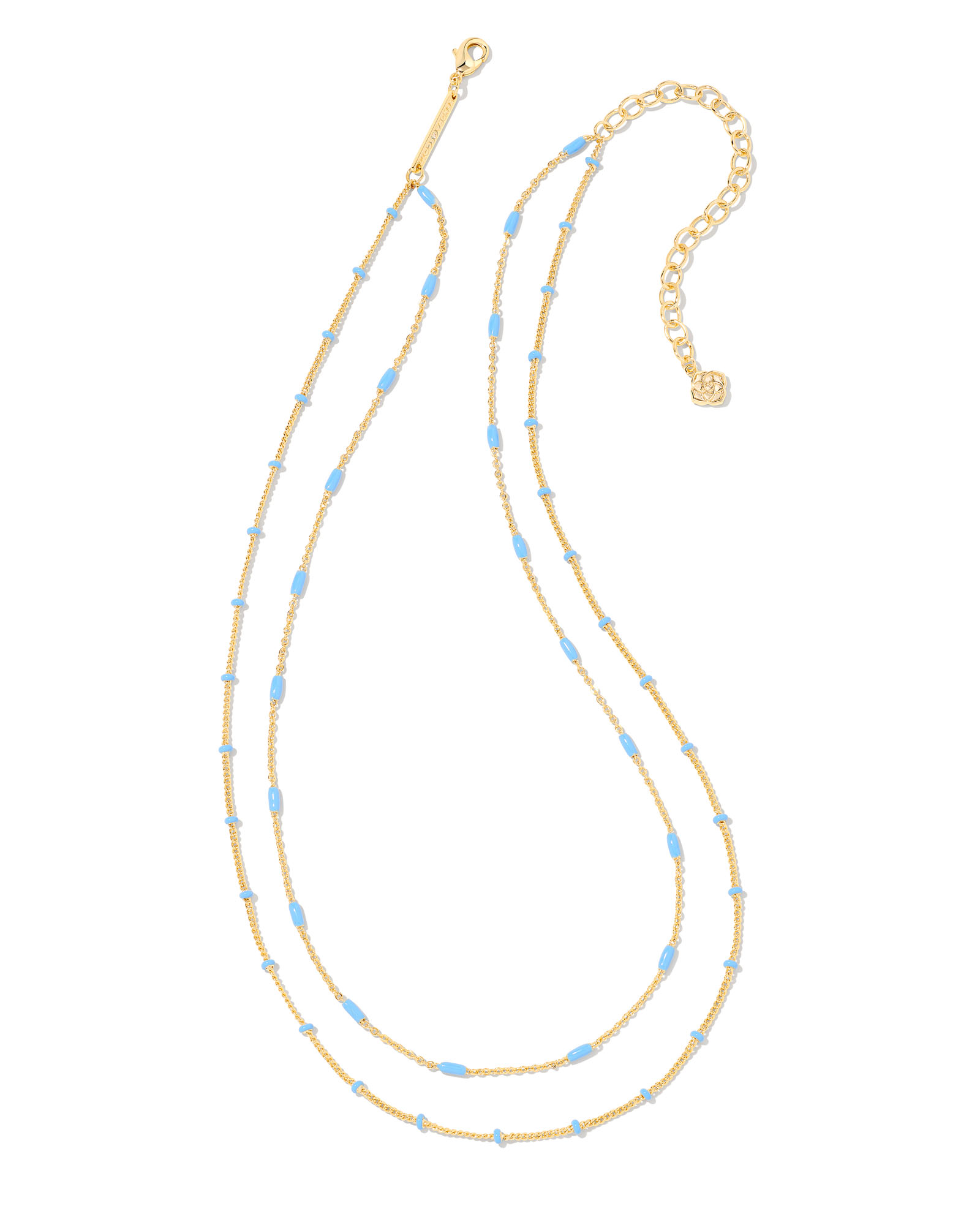Dottie Gold Multi Strand Necklace in Periwinkle | Kendra Scott