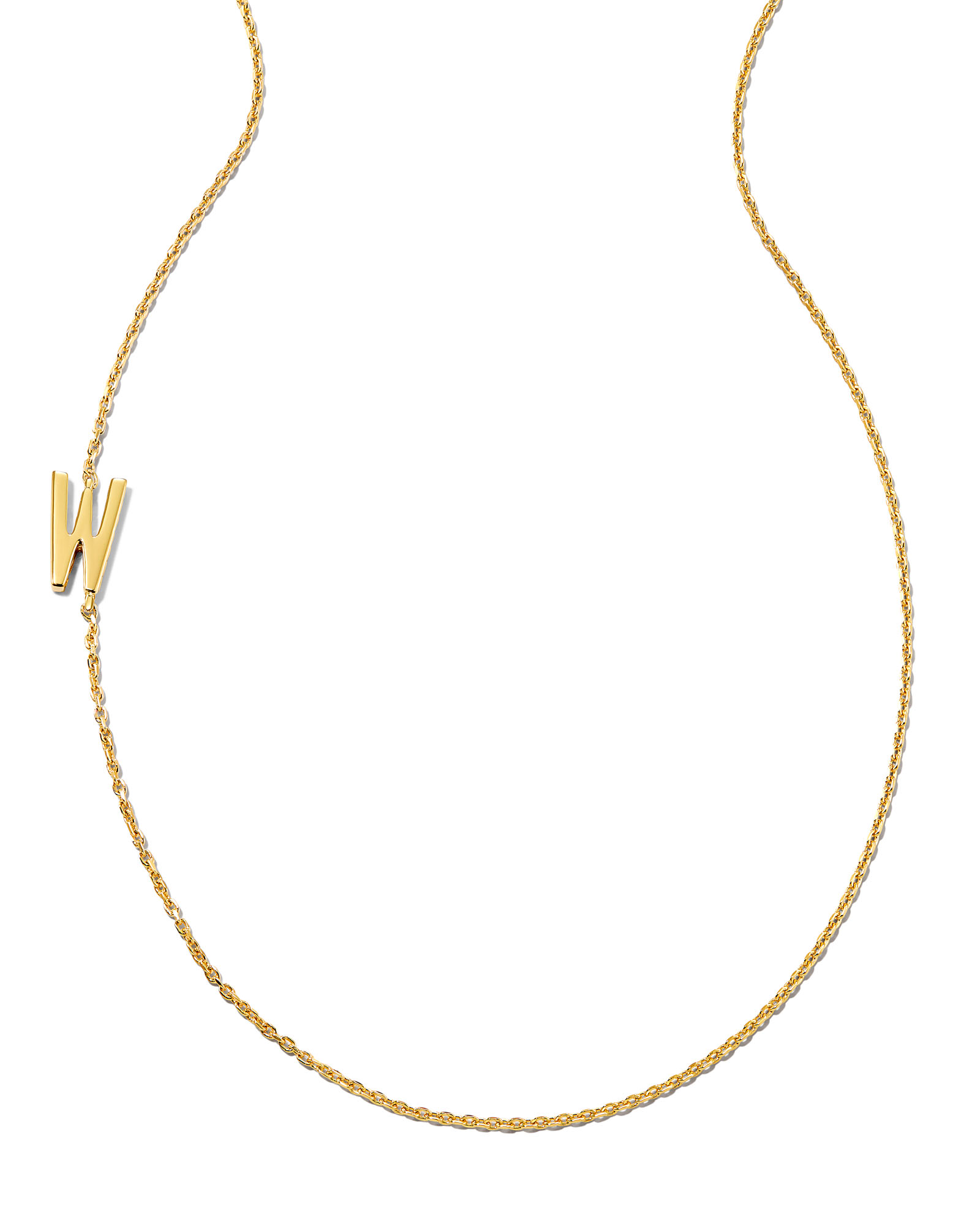 Letter W Inline Initial Necklace in 18k Gold Vermeil | Kendra Scott