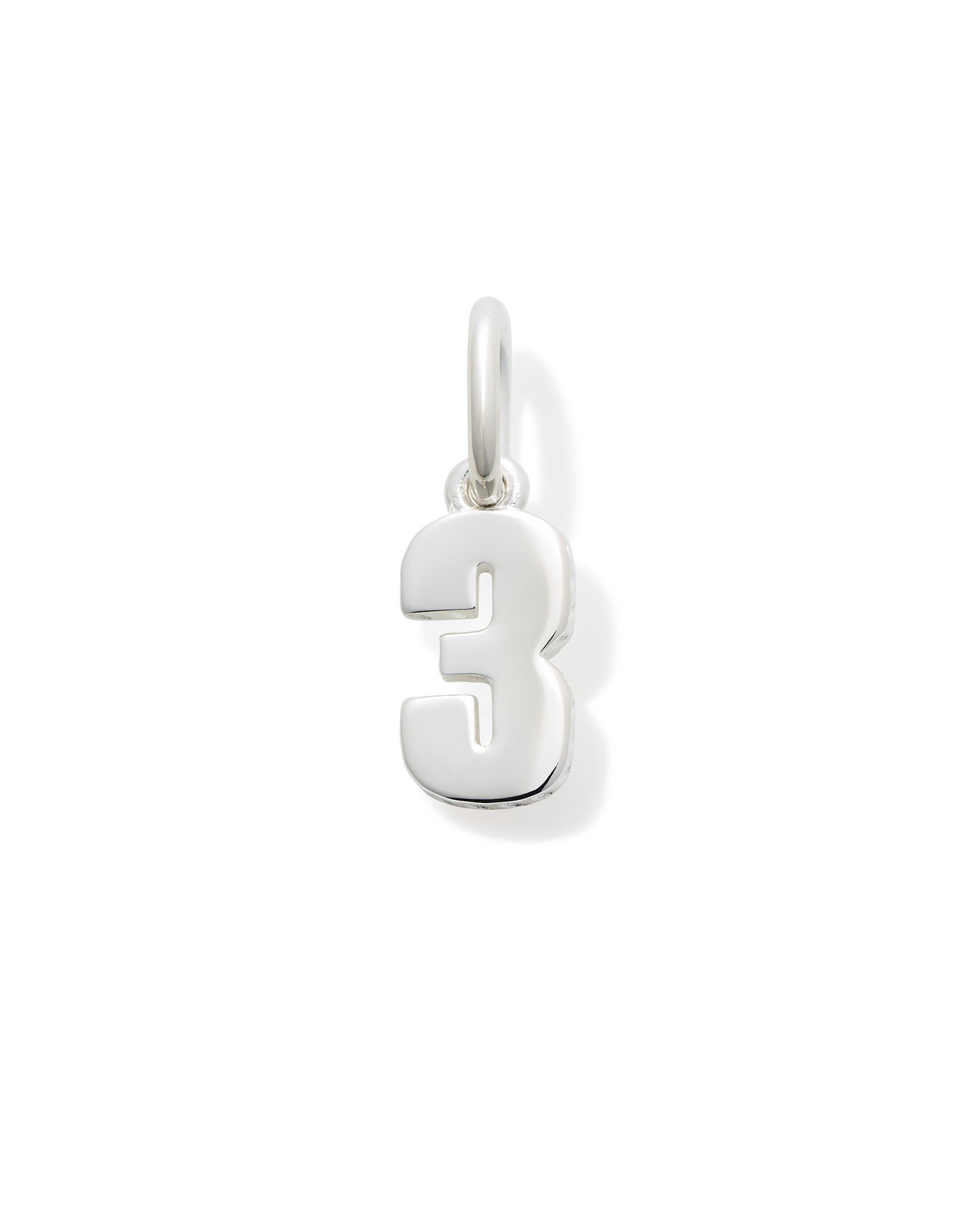 Metal Number 3 Charm in Sterling Silver | Kendra Scott