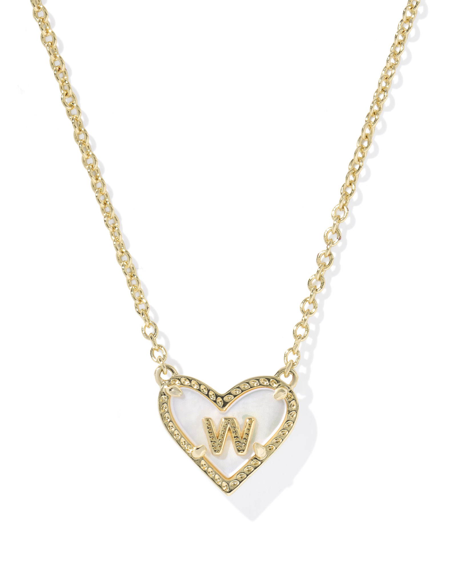 Ari Heart Letter W Gold Short Pendant Necklace | Kendra Scott