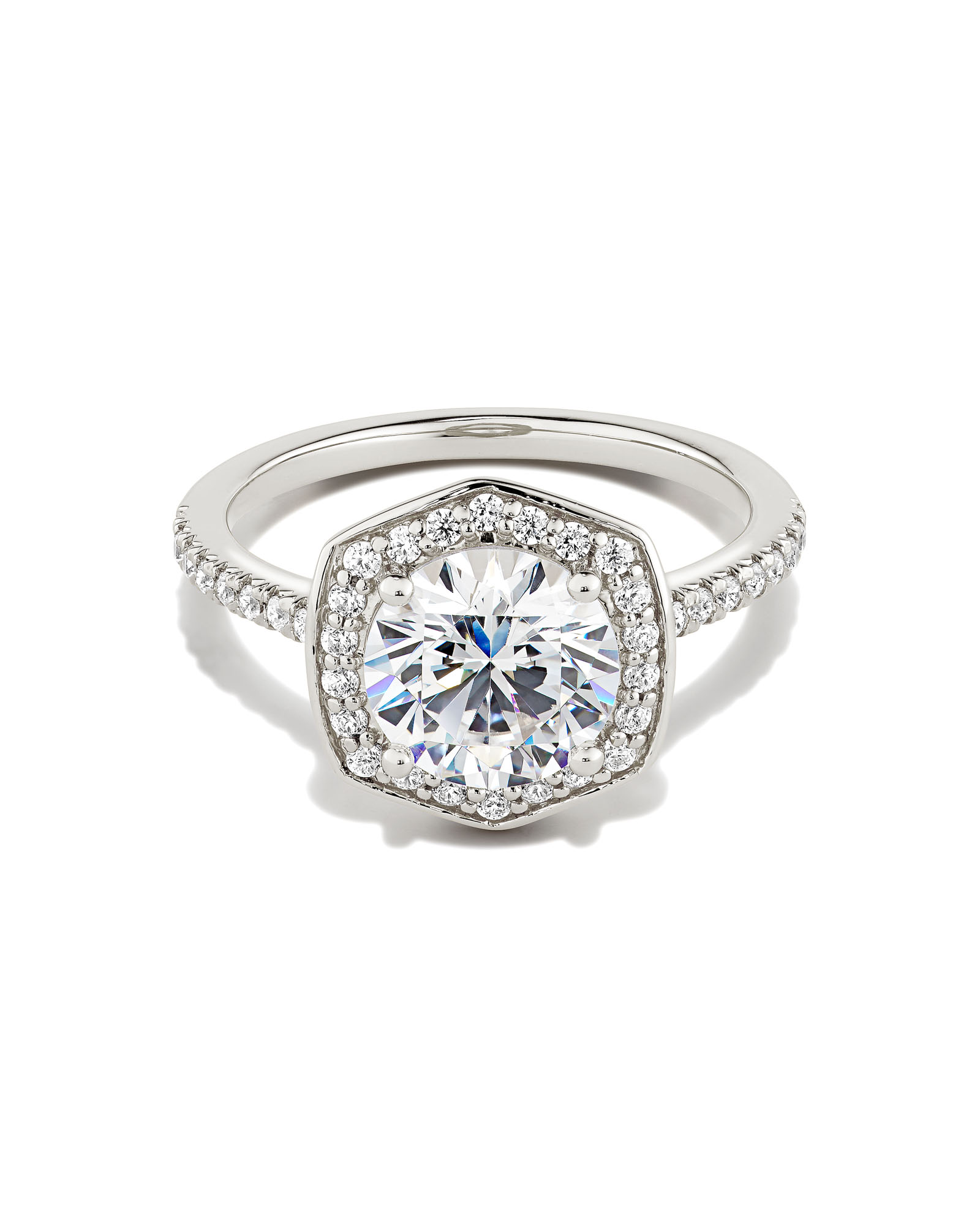 Round Iconic Halo Engagement Ring in 14k White Gold | Kendra Scott