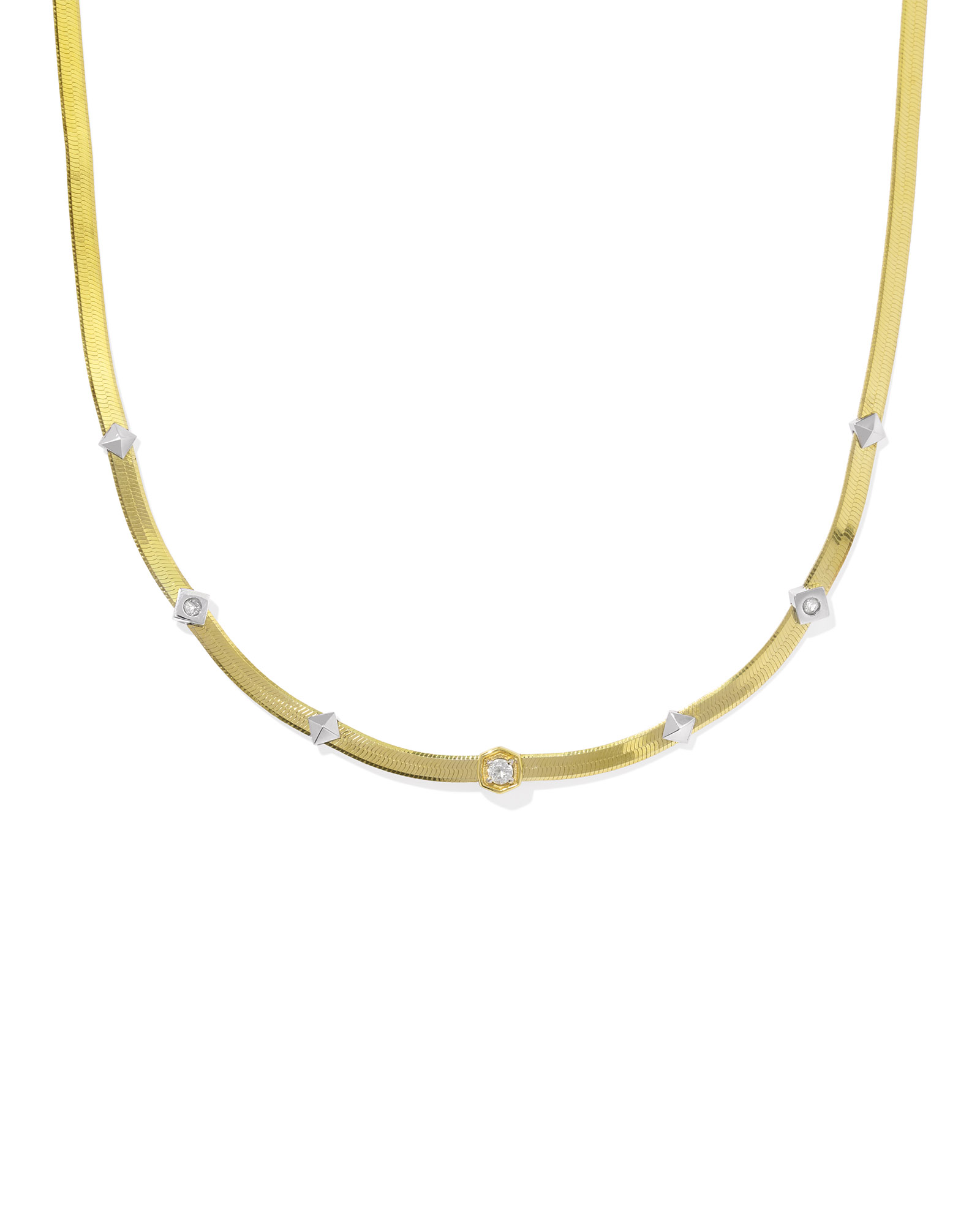 Virginia Mixed Metal Chain Necklace in White Topaz | Kendra Scott