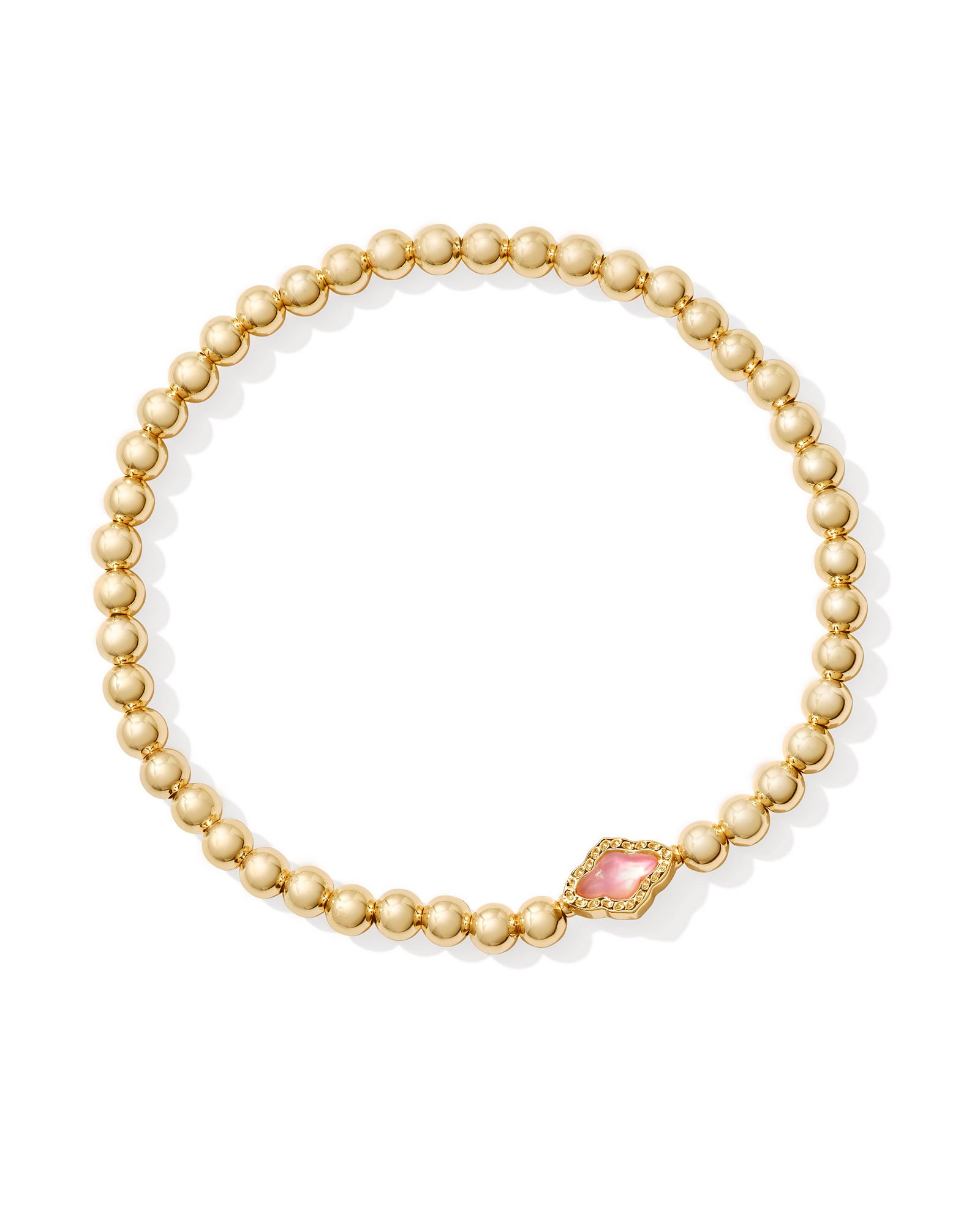 Abbie Gold Beaded Stretch Bracelet in Azalea Illusion | Kendra Scott