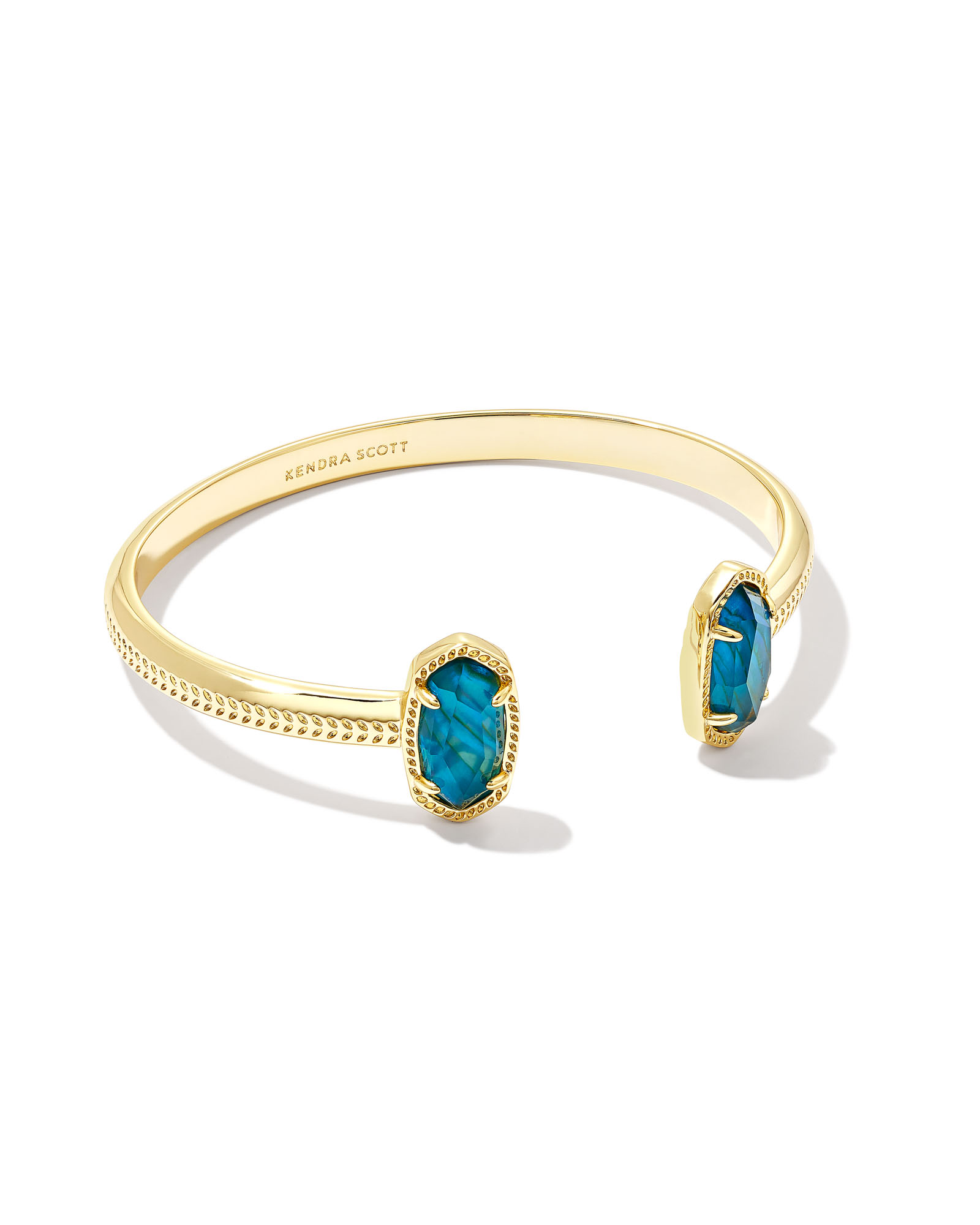 Elton Gold Cuff Bracelet in Teal Abalone | Kendra Scott