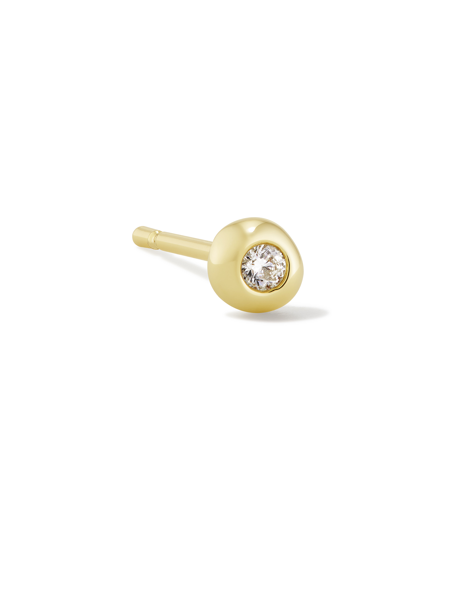 Addison Gold Single Stud Earring in White CZ | Kendra Scott