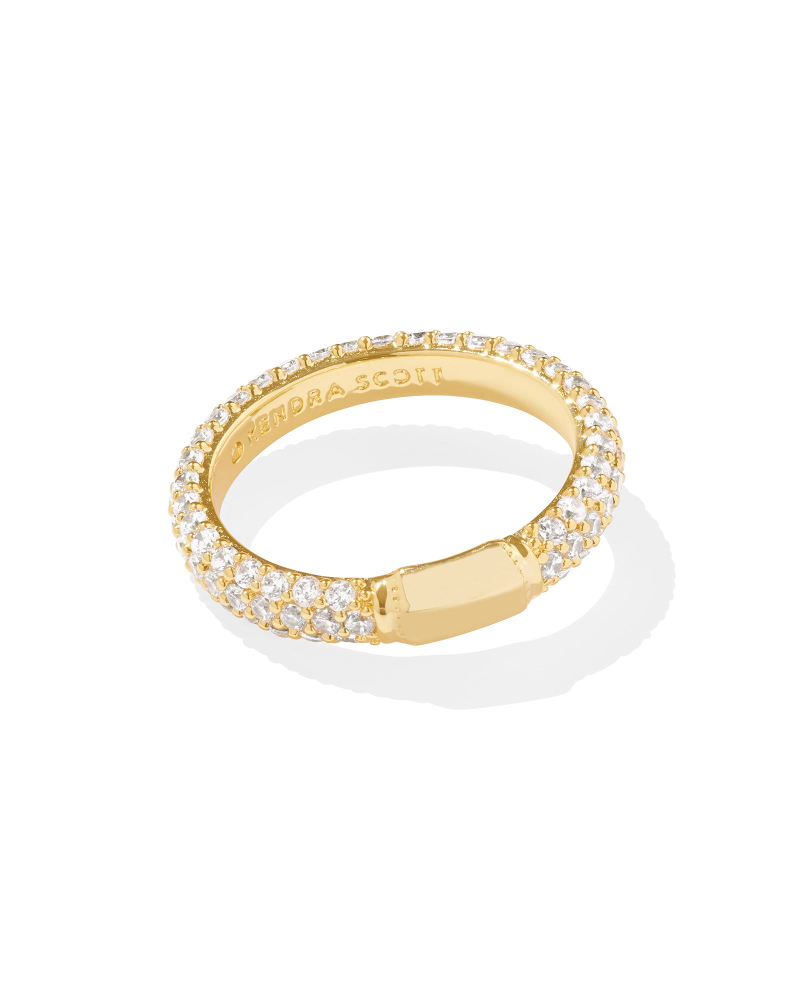 Emery Gold Band Ring in White CZ | Kendra Scott