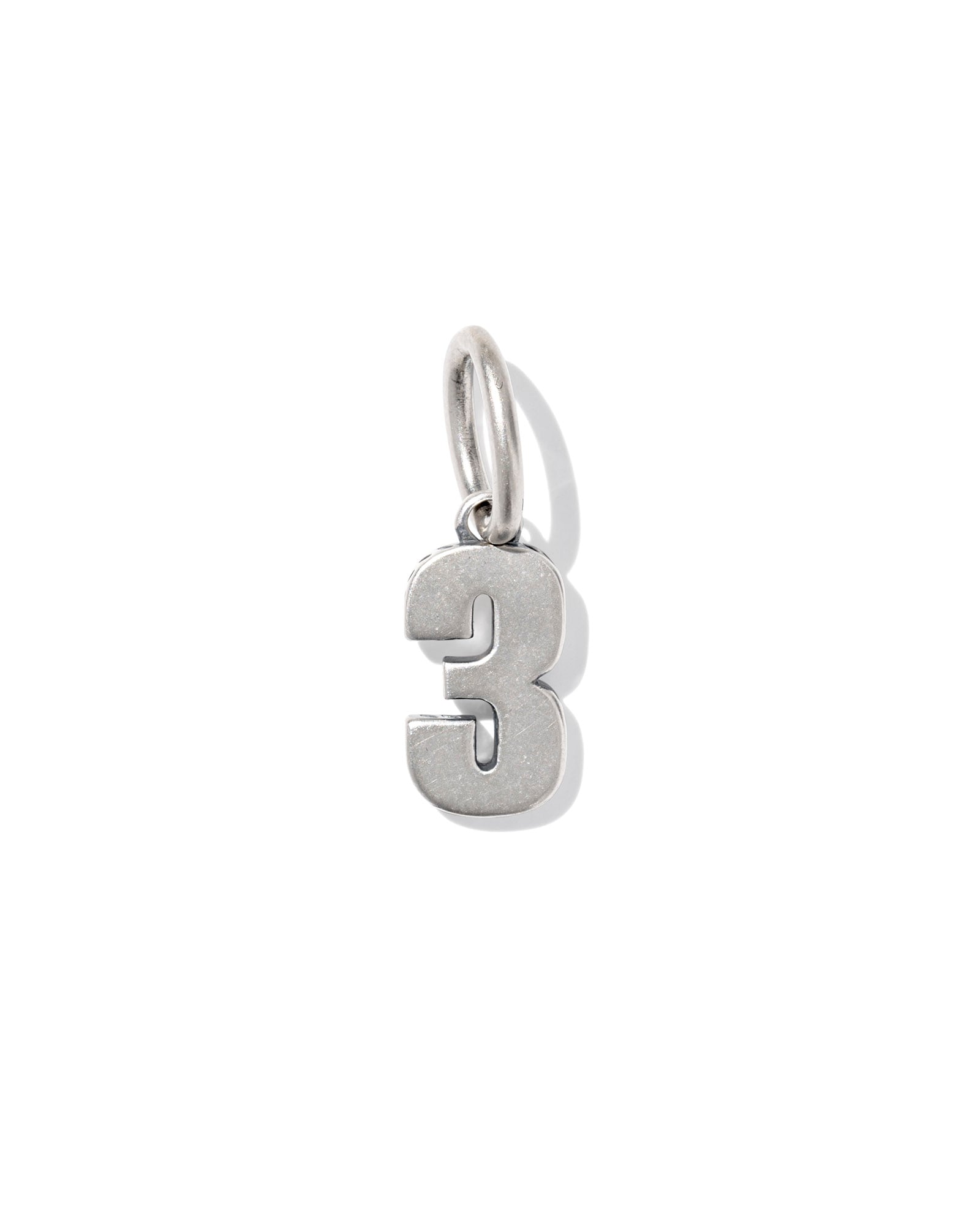 Large Metal Number 3 Oxidized Sterling Silver Charm | Kendra Scott