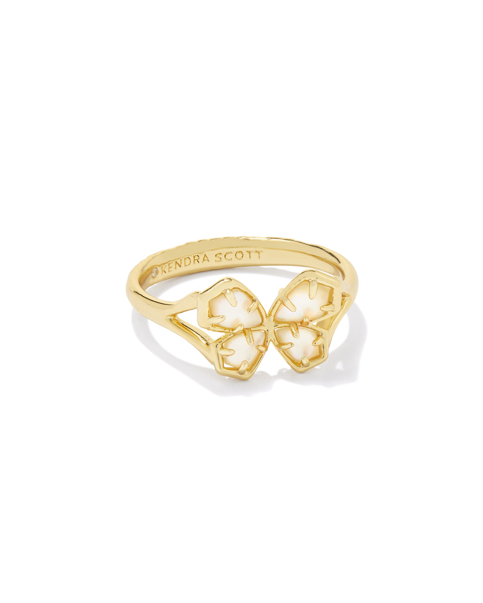 Mae Gold Butterfly Cocktail Ring in Golden Abalone | Kendra Scott