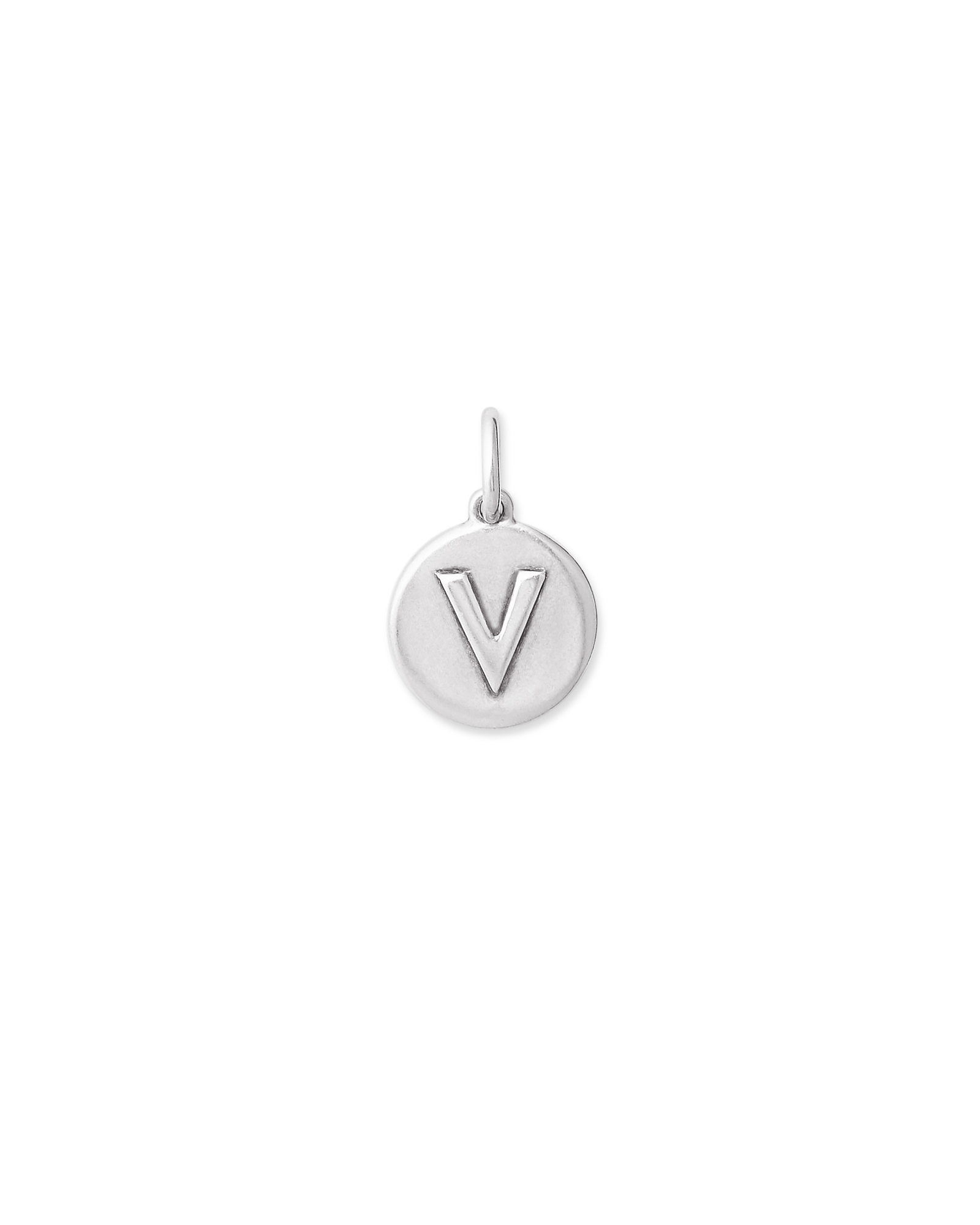 Letter V Coin Charm in Oxidized Sterling Silver | Kendra Scott