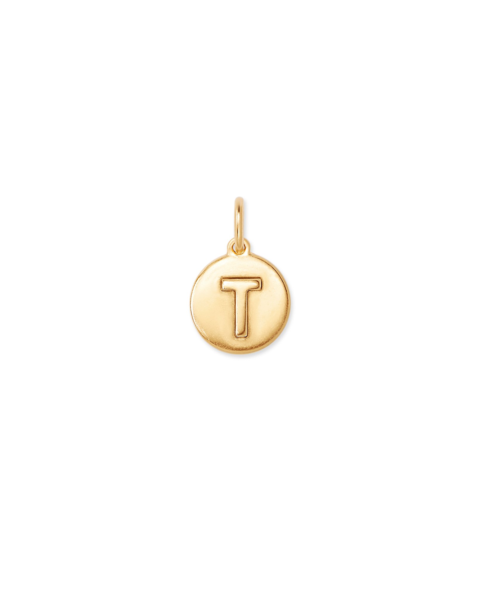 Letter T Coin Charm in 18k Gold Vermeil | Kendra Scott