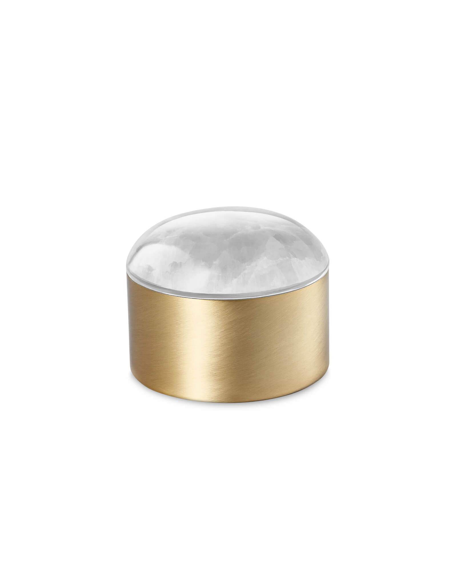 Mini Decorative Brass Dome Box in White Onyx| Kendra