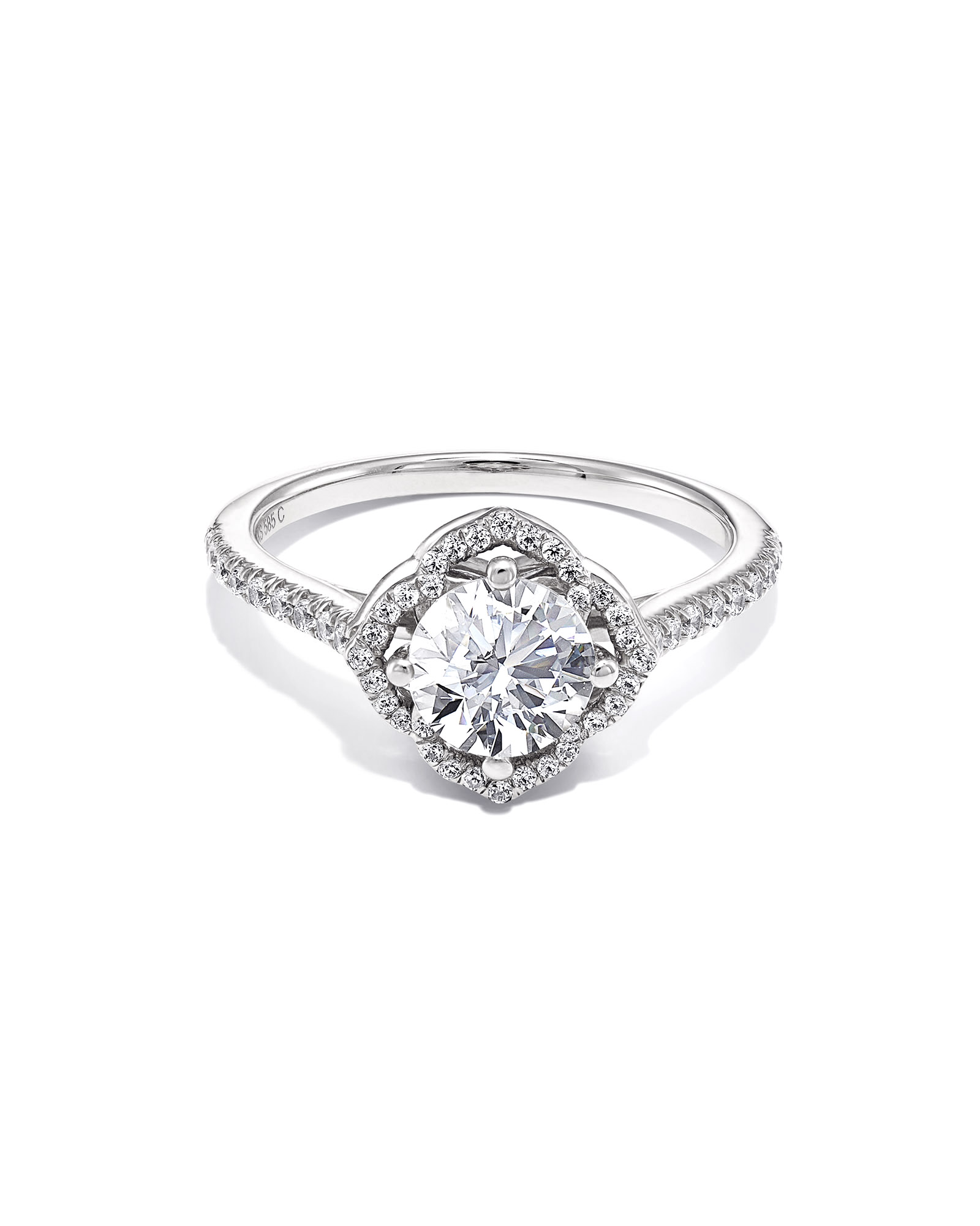 Lab Grown White Diamond Dira Signature Statement Ring in 14k White Gold ...