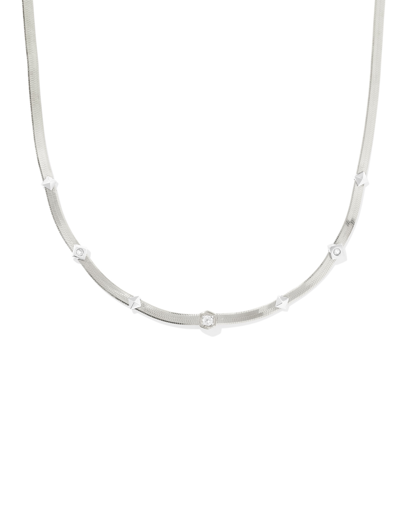 Virginia Sterling Silver Chain Necklace in White Topaz | Kendra Scott
