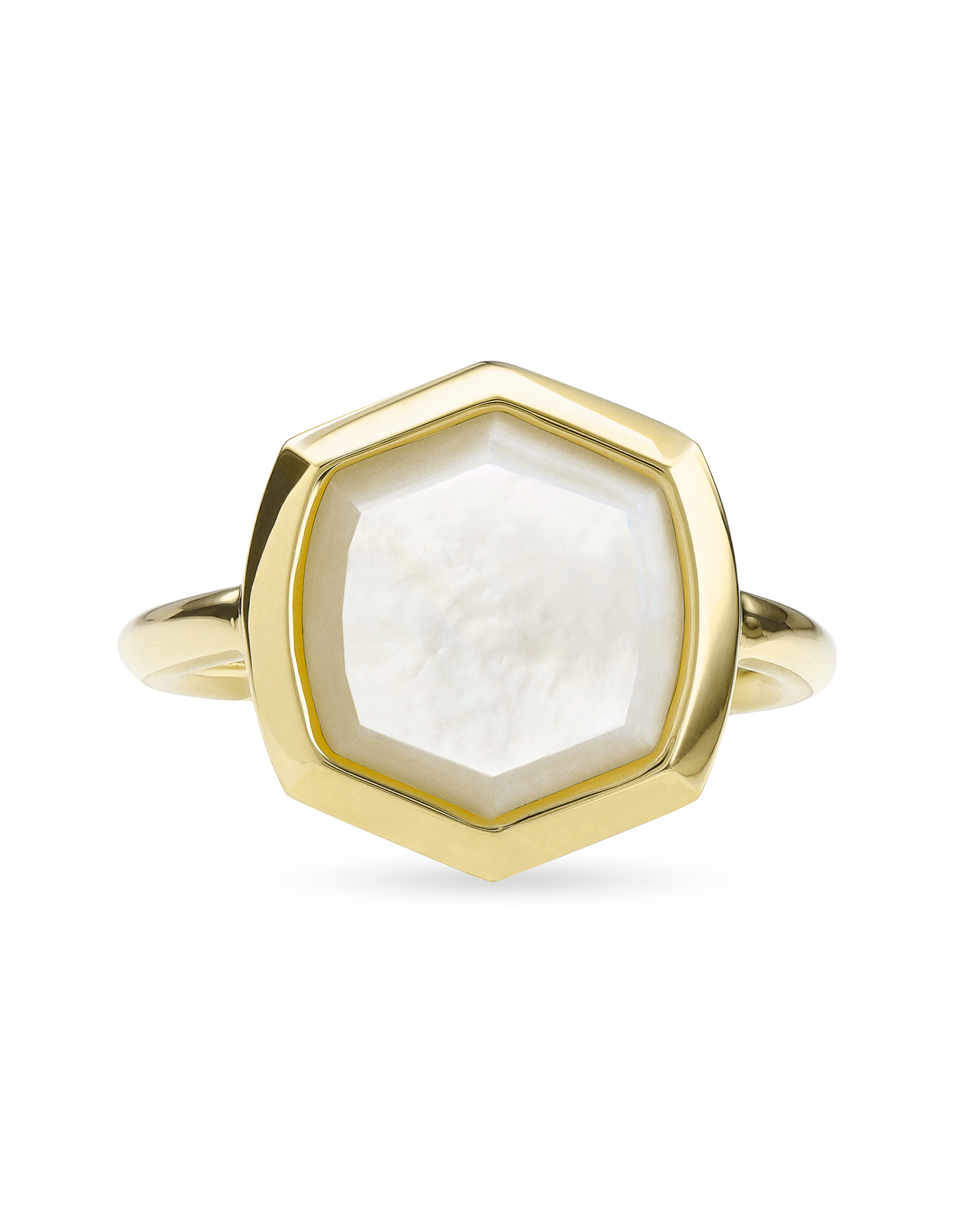 Davis 18k Gold Vermeil Cocktail Ring in Ivory Mother-of-Pearl - 5 ...