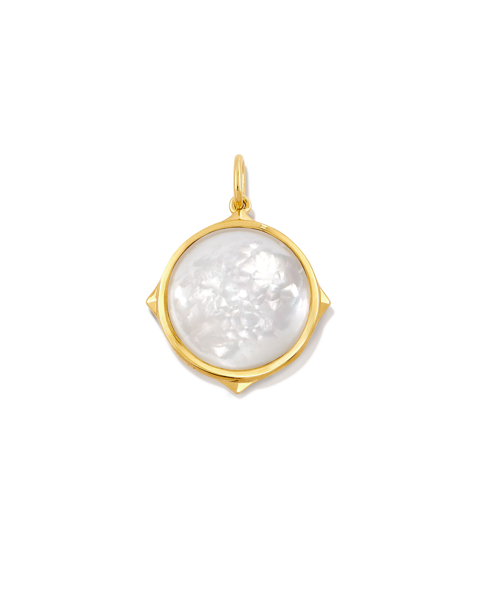 Matilda 18k Gold Vermeil Stone Charm in Ivory Mother-Of-Pearl | Kendra ...