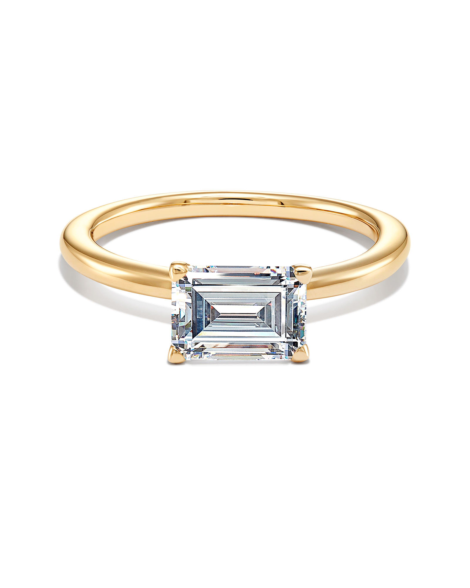 Emerald Solitaire Engagement Ring in 14k Yellow Gold | Kendra Scott