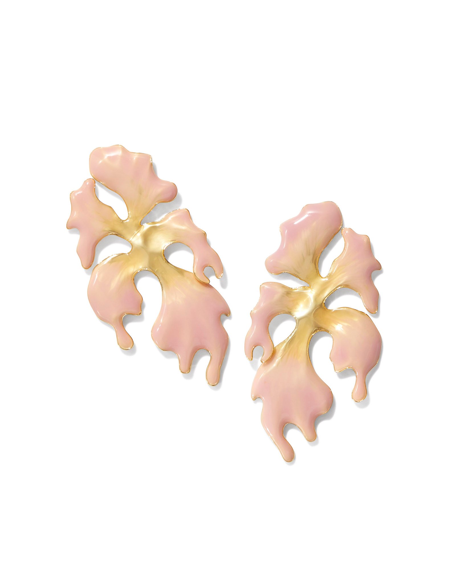 Savannah Gold Statement Earrings in Pink Enamel | Kendra Scott