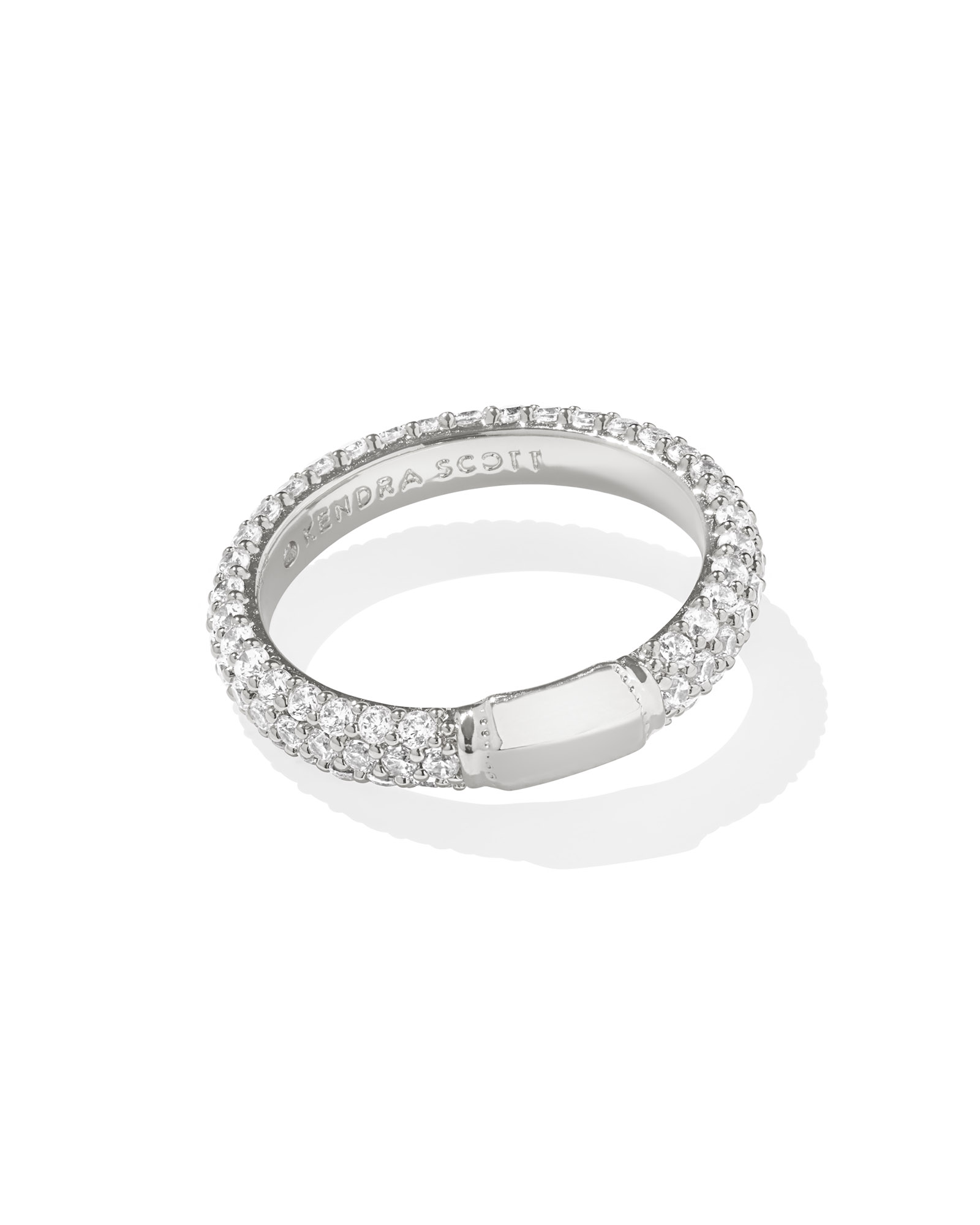 Emery Silver Band Ring in White CZ | Kendra Scott