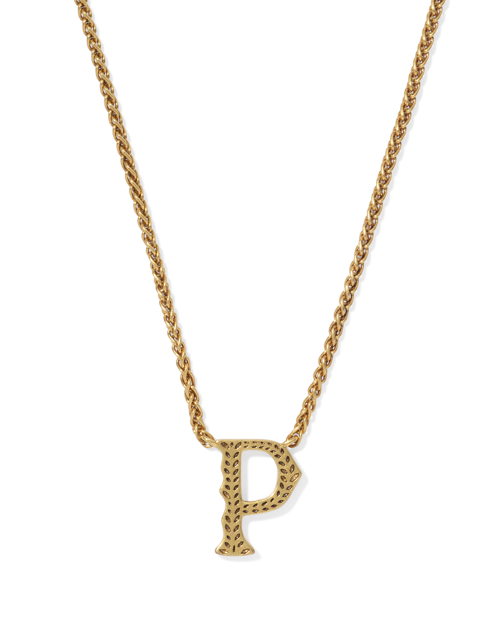 Beau Letter P Pendant Necklace in Vintage Gold | Kendra Scott